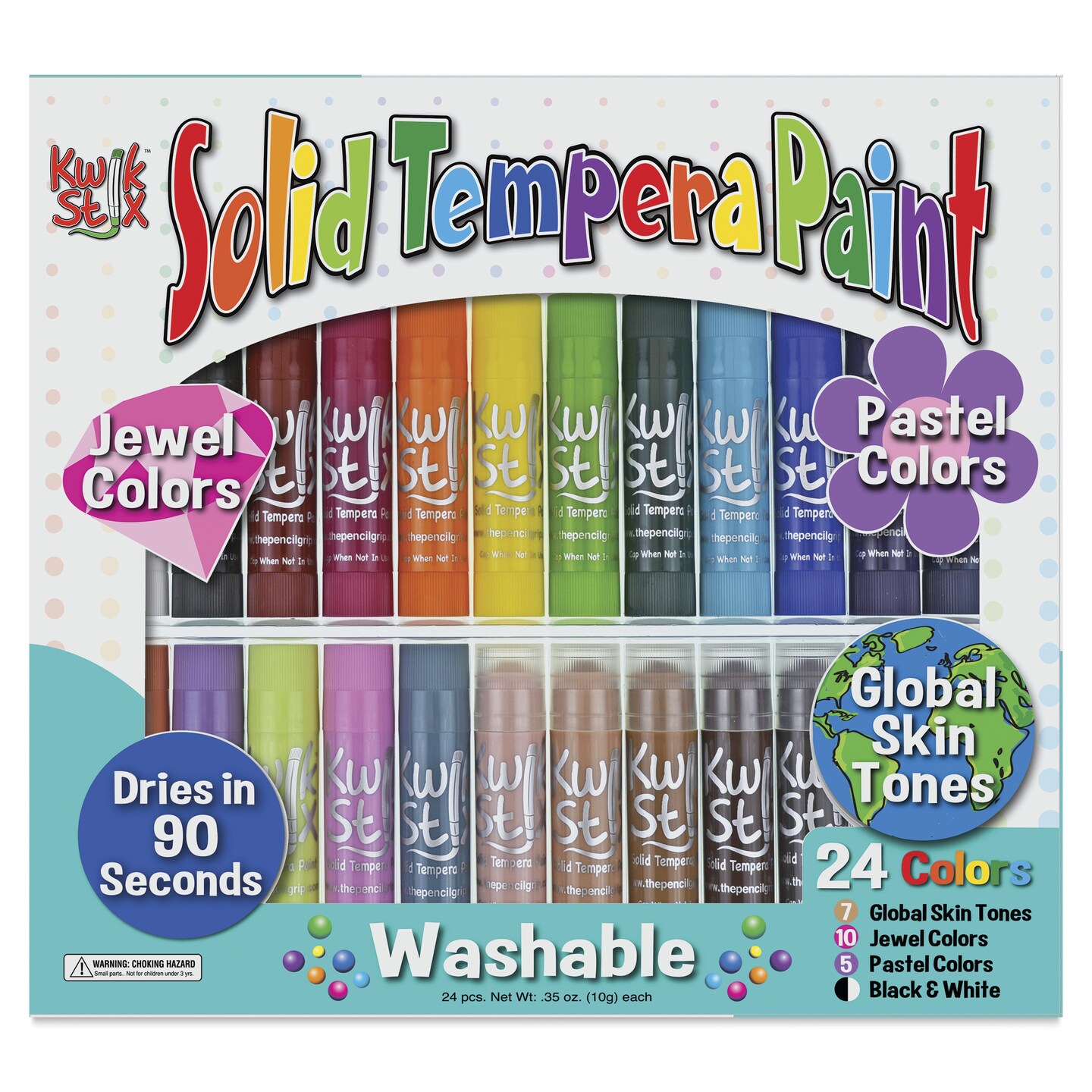 Kwik Stix Tempera Paint - Set of 24, Assorted and Global Skin Tones ...