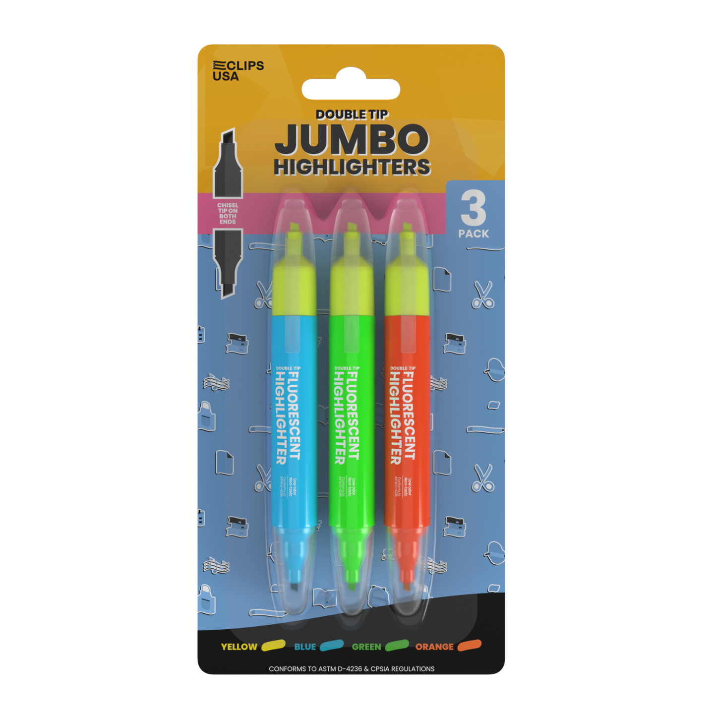 Jumbo Highlighters Double-Tip Fine – 3 Pack – 36 Sets | Michaels