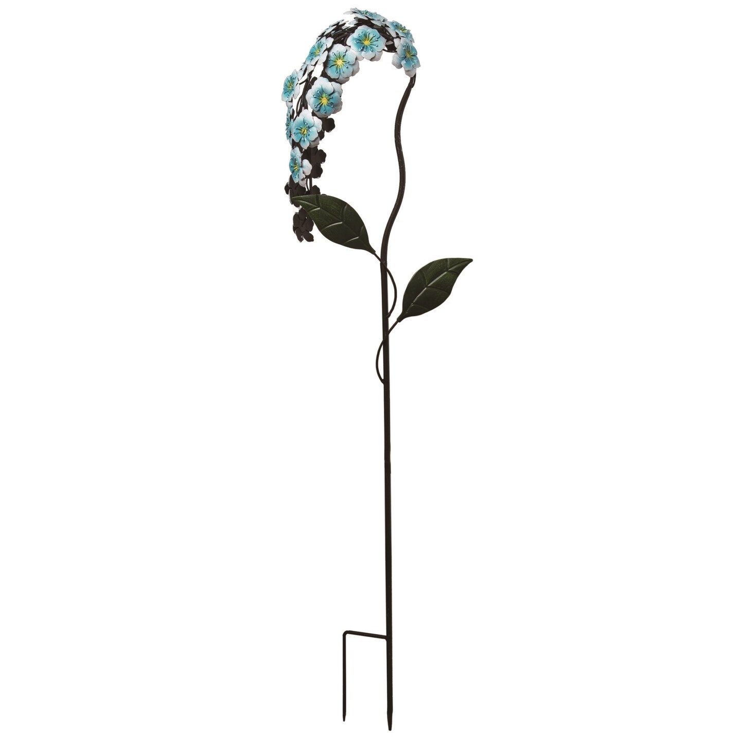 Transpac 41.75" Green Spring Glossy Flower Yard Stake, Metal Decorative ...
