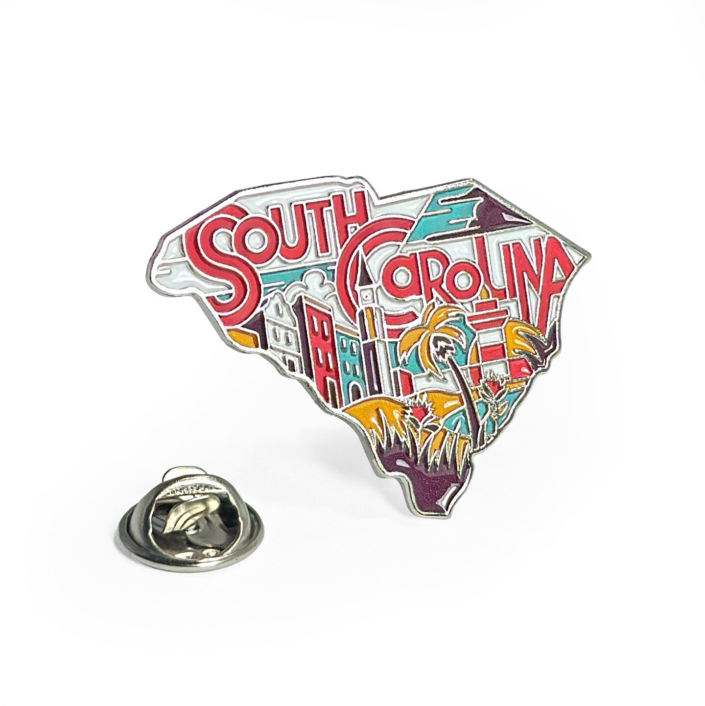 South Carolina Enamel Lapel Pin, Collectible US State Collection SC Pin ...
