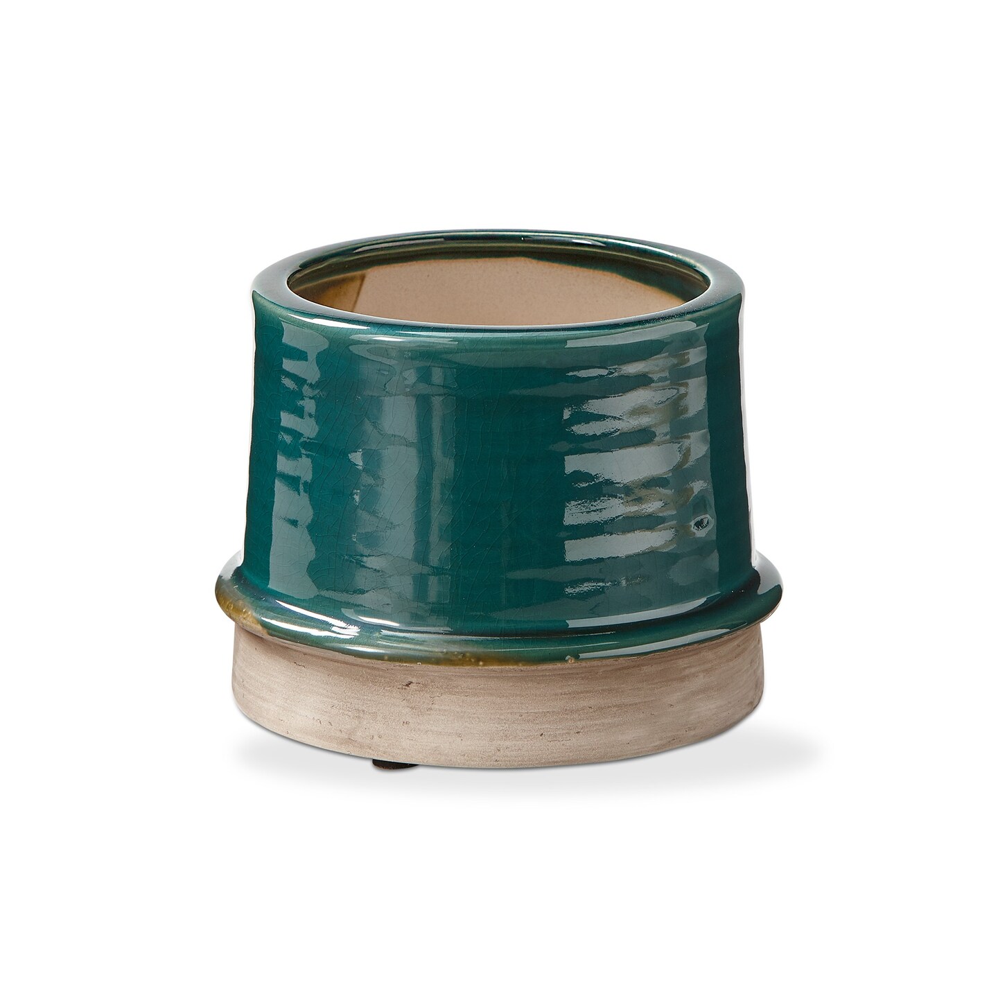 Radius Planter Medium Green Glazed Stoneware 5.1L x 5.1W x 4.5H inches ...