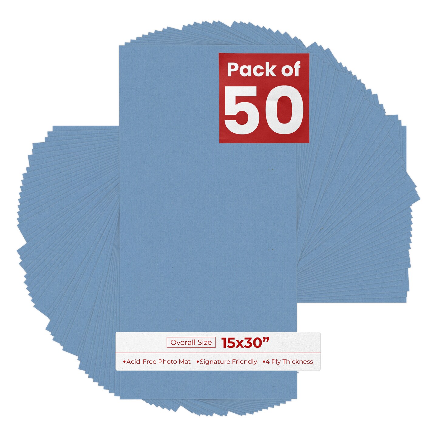Brittany Blue 15x30 Uncut Mat Board - Blank Sheets, No Opening, Color ...