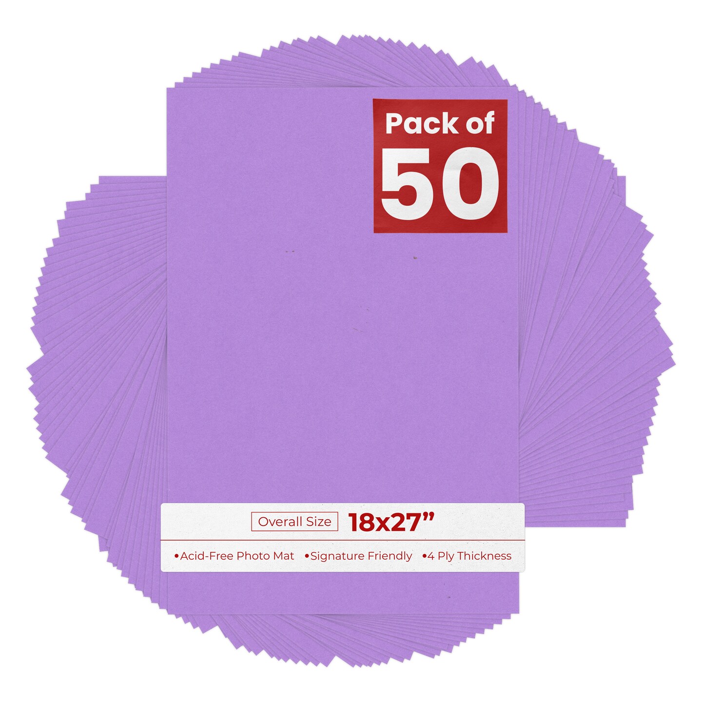 Pansy Purple 18x27 Uncut Mat Board - Blank Sheets, No Opening, Color ...