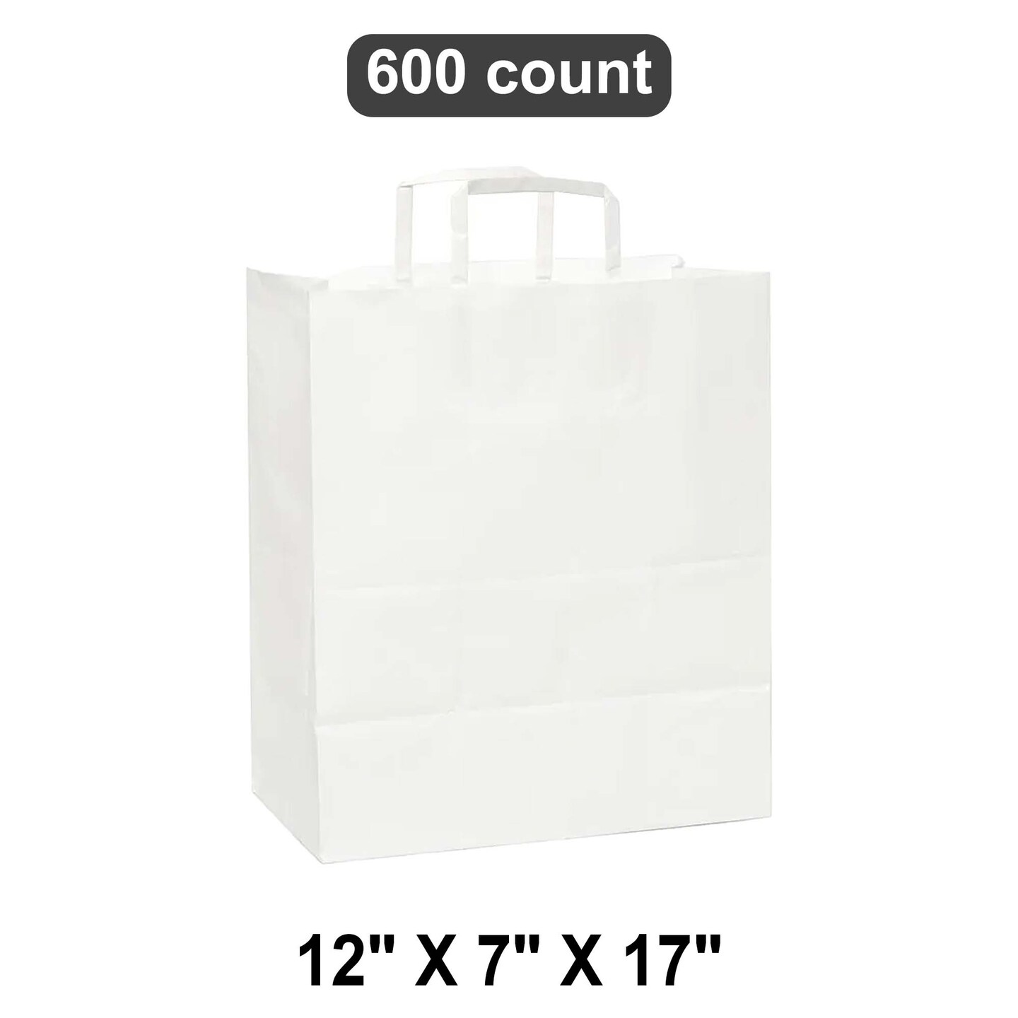 Versatile White Paper Bags with Flat Handles 12" x 7" x 17" | Michaels