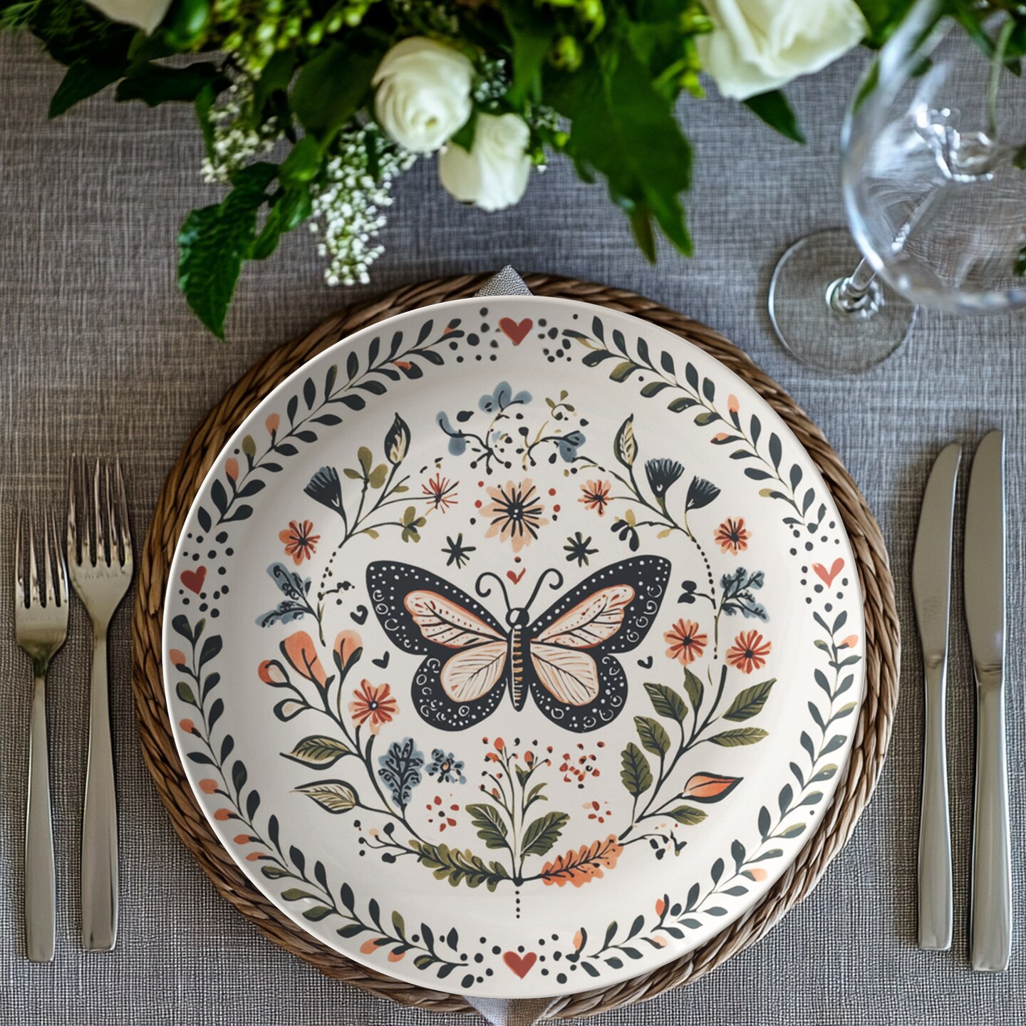 Elegant Butterfly Dinner Plates: Whimsical Tableware for Enchanting ...
