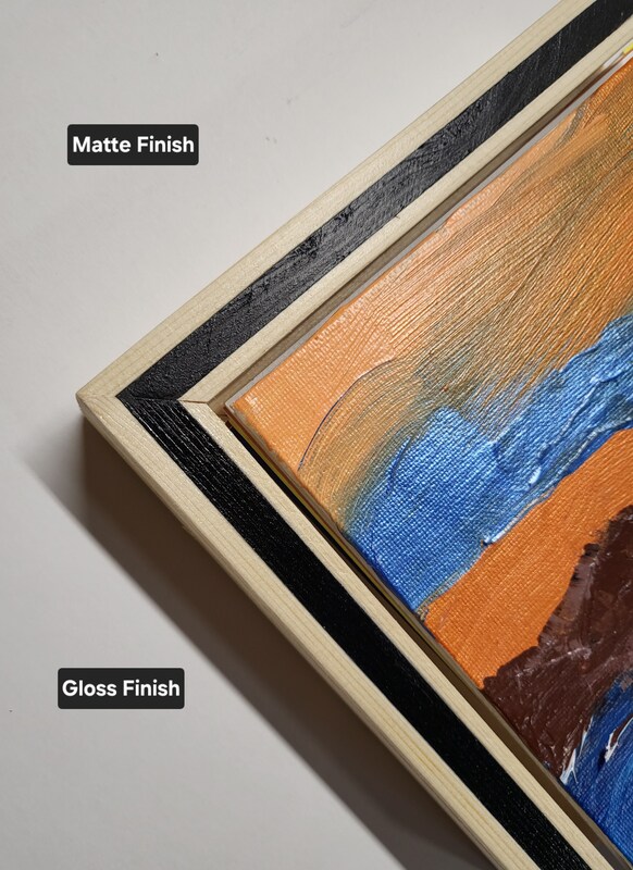 *Gloss Clear with Black* Thick Border Pinstripe Canvas Floating Frame ...