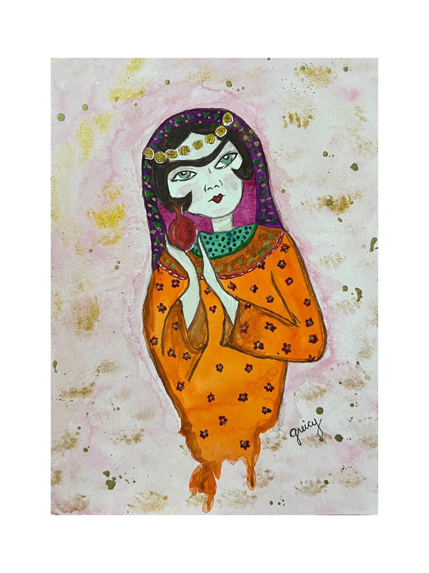 Khorshid Khanoom Persian Painting Traditional Persian Art Print ...