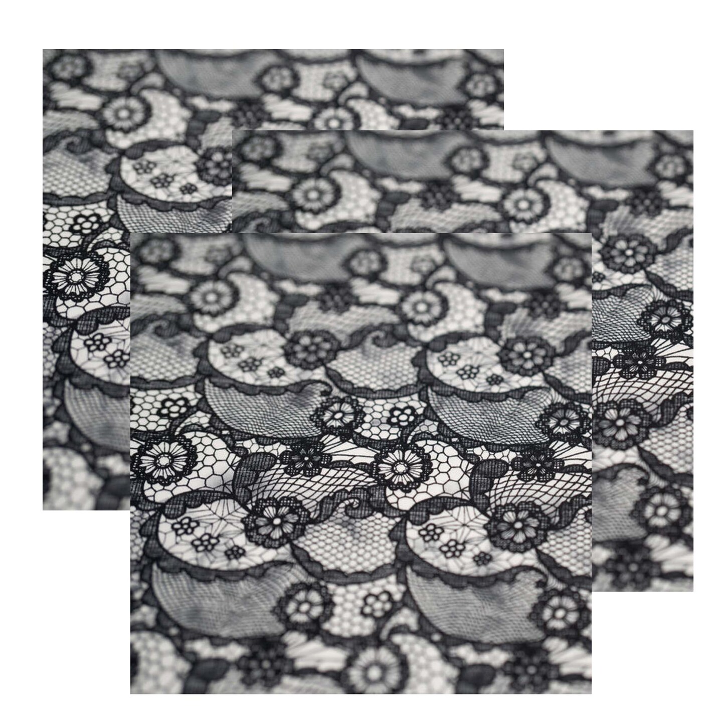 Black Paisley Lace Pattern on White Printed Spandex Fabric | Michaels