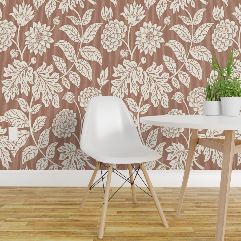 Peel & Stick Wallpaper 2FT Wide Botanical Farmhouse Floral Vintage Hand ...