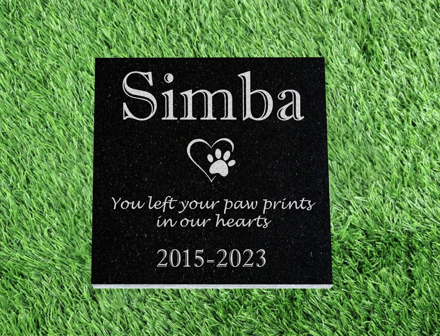 Copy-Custom Pet Memorial Stone Black Granite, Personalized 6x6 12x6 ...