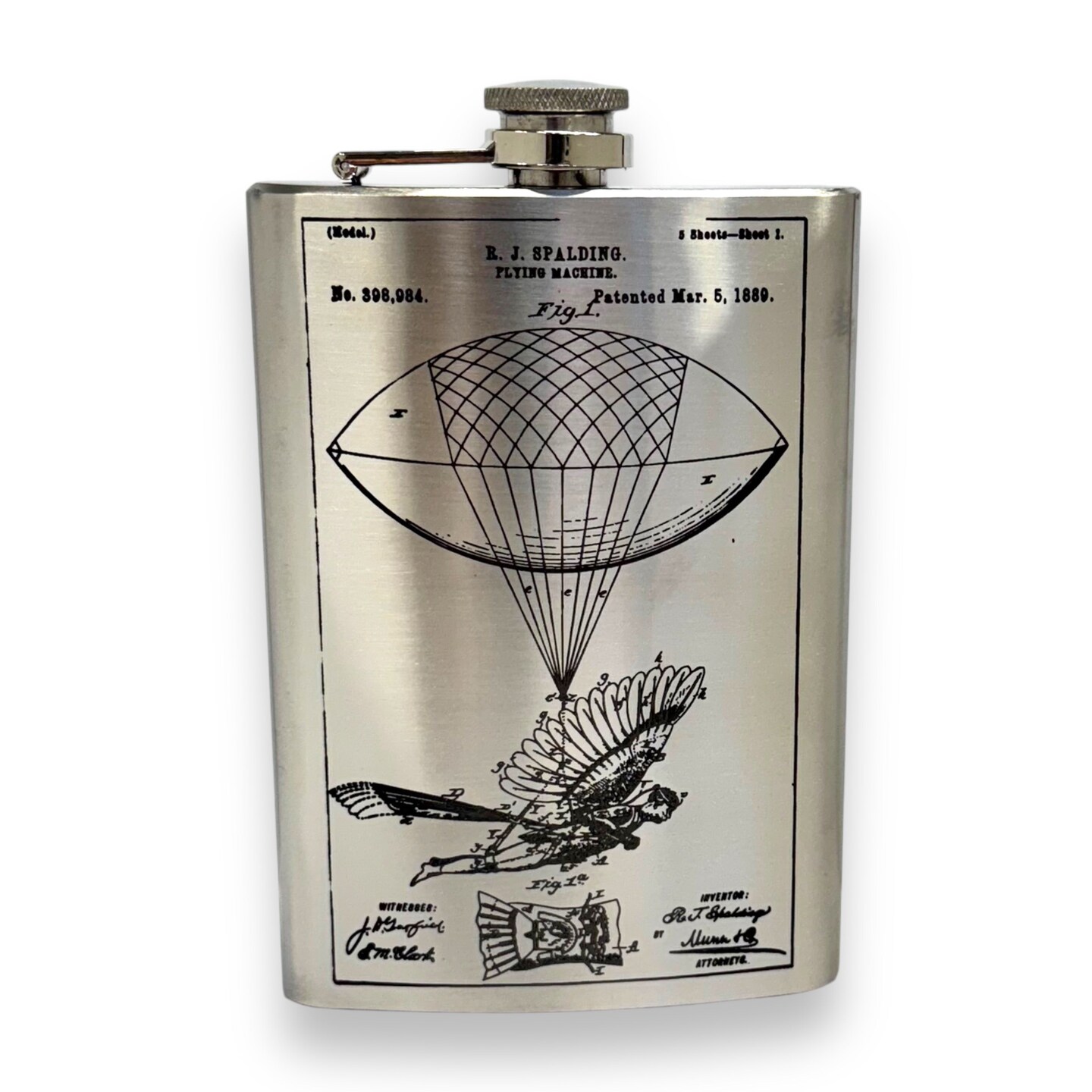 8oz Steampunk Flying Man Stainless Steel Flask | Michaels