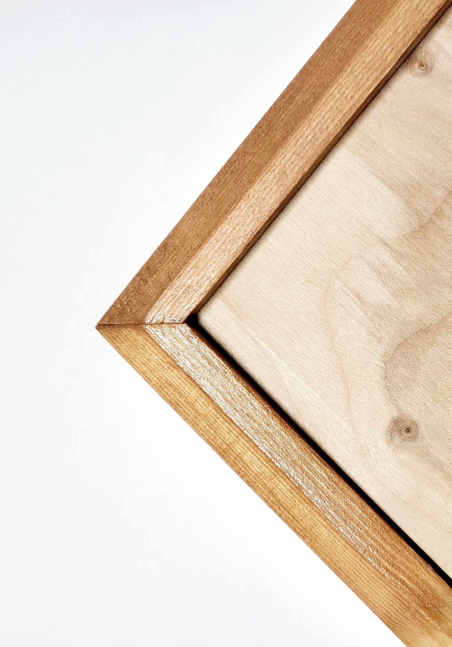 *Gloss Light Brown* Wood Panel Frame Assembly.75 Border with Bevel ...