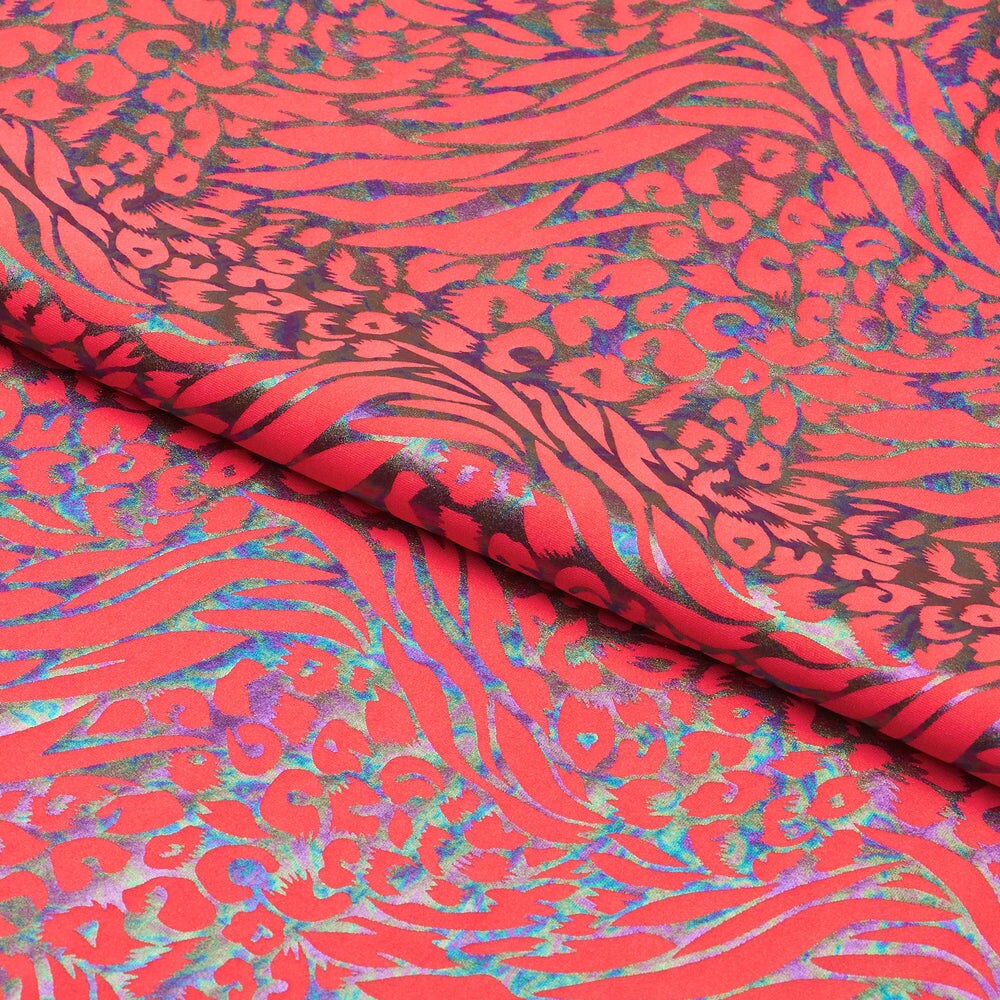 1 Yard Funky Leopard Hologram Spandex Fabric 36" x 58/60" 270 gsm ...