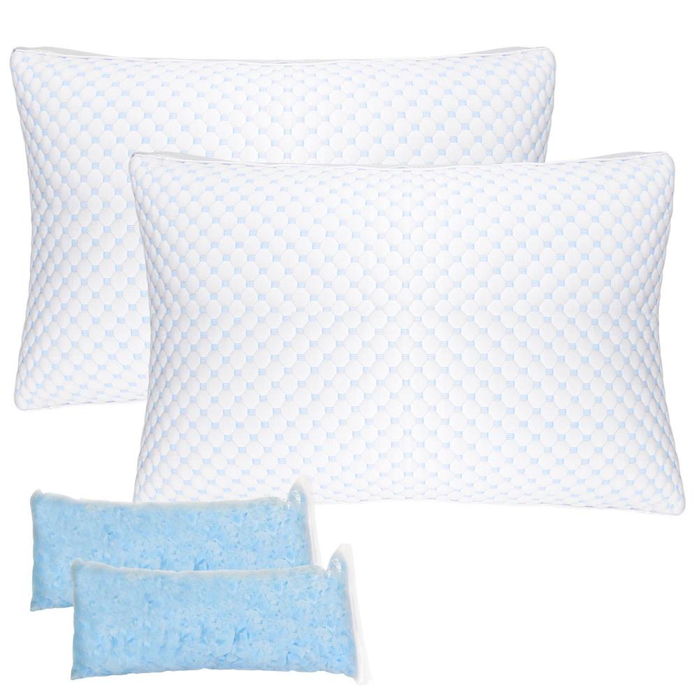 Edge Collections - 20″ × 30″ - White - Adjustable Cooling Memory Foam ...