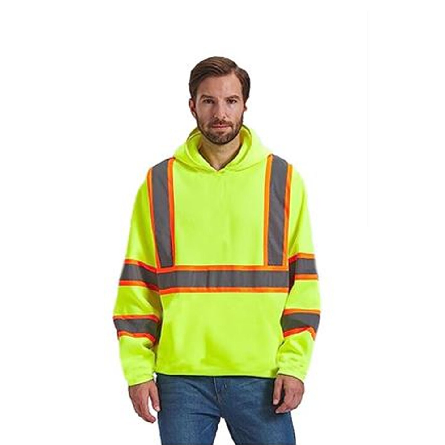 RADYAN® High Visibility Long Sleeve Safety Hoodie, Size: Xl, Color ...