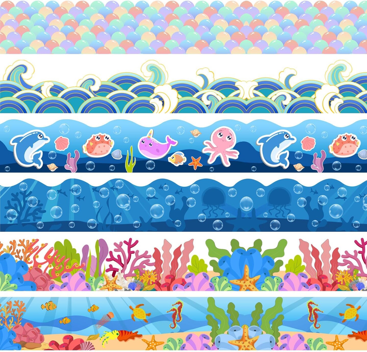 84Ft Classroom Borders for Bulletin Board Decoration, Ocean Theme ...