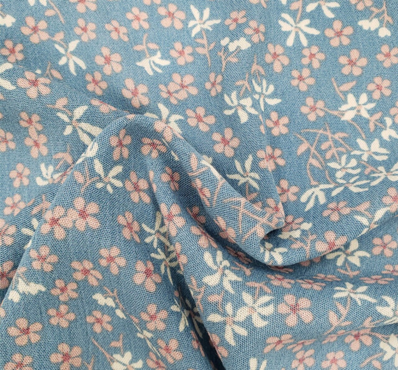 1 Yard Spring Blue Rayon Crinkle Fabric – 50/52” Wide Lightweight ...