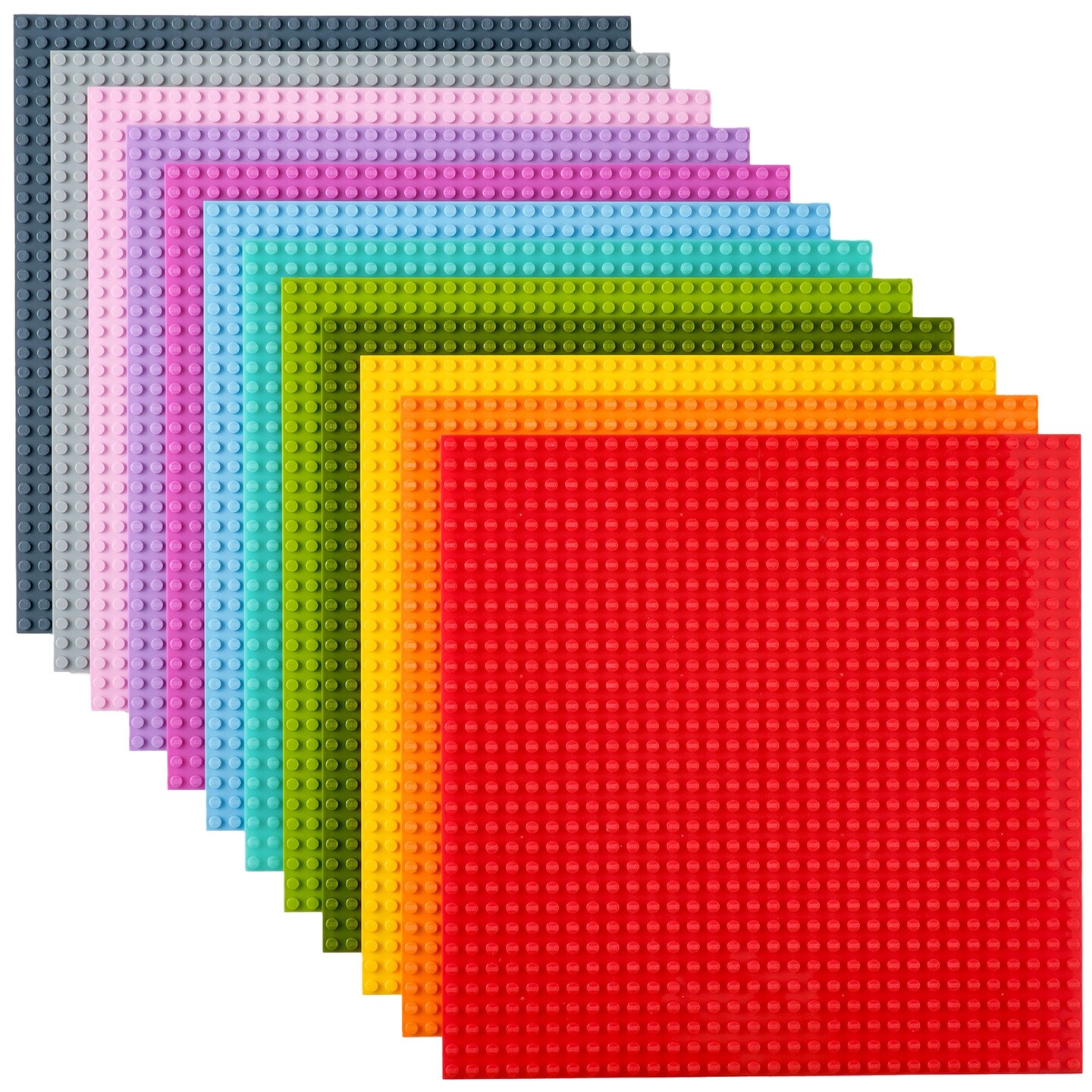 Strictly Briks 12 Pack Baseplates 10x10 in, Stackable Building Plates ...
