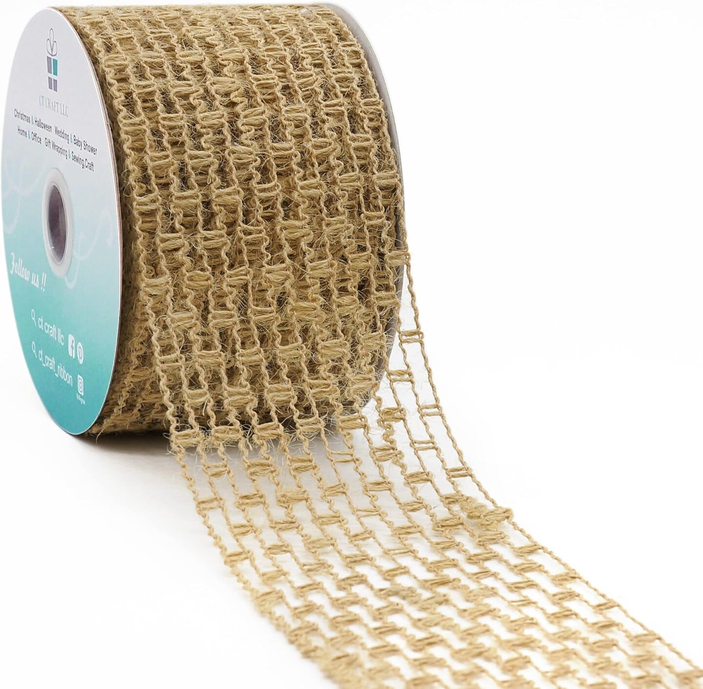 Mesh Burlap Wired Ribbon 2.5" x 10 Yards Natural Color | Michaels