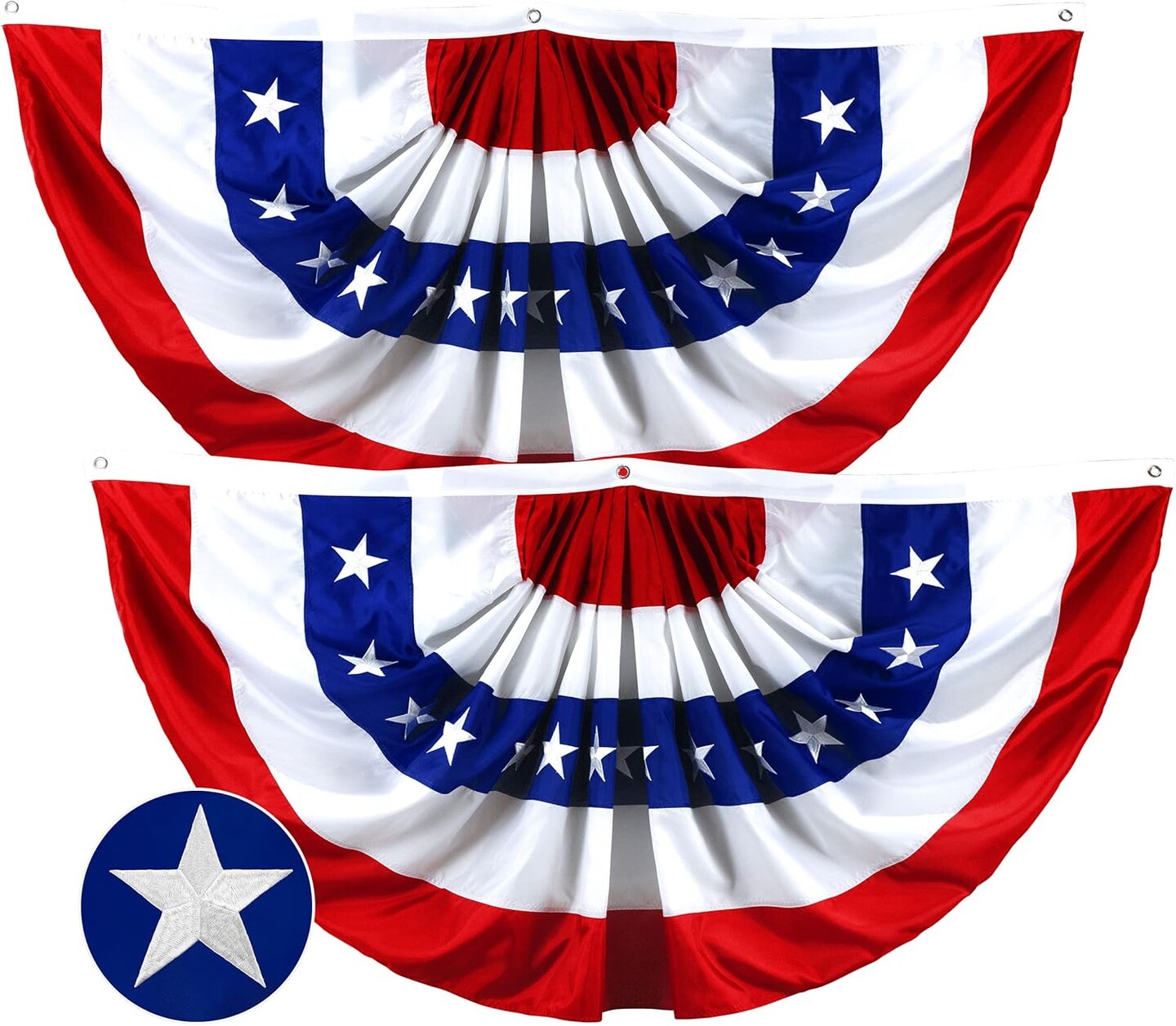 USA Pleated Fan Flag 1.5x3 Feet American USA Bunting Decoration Flags ...