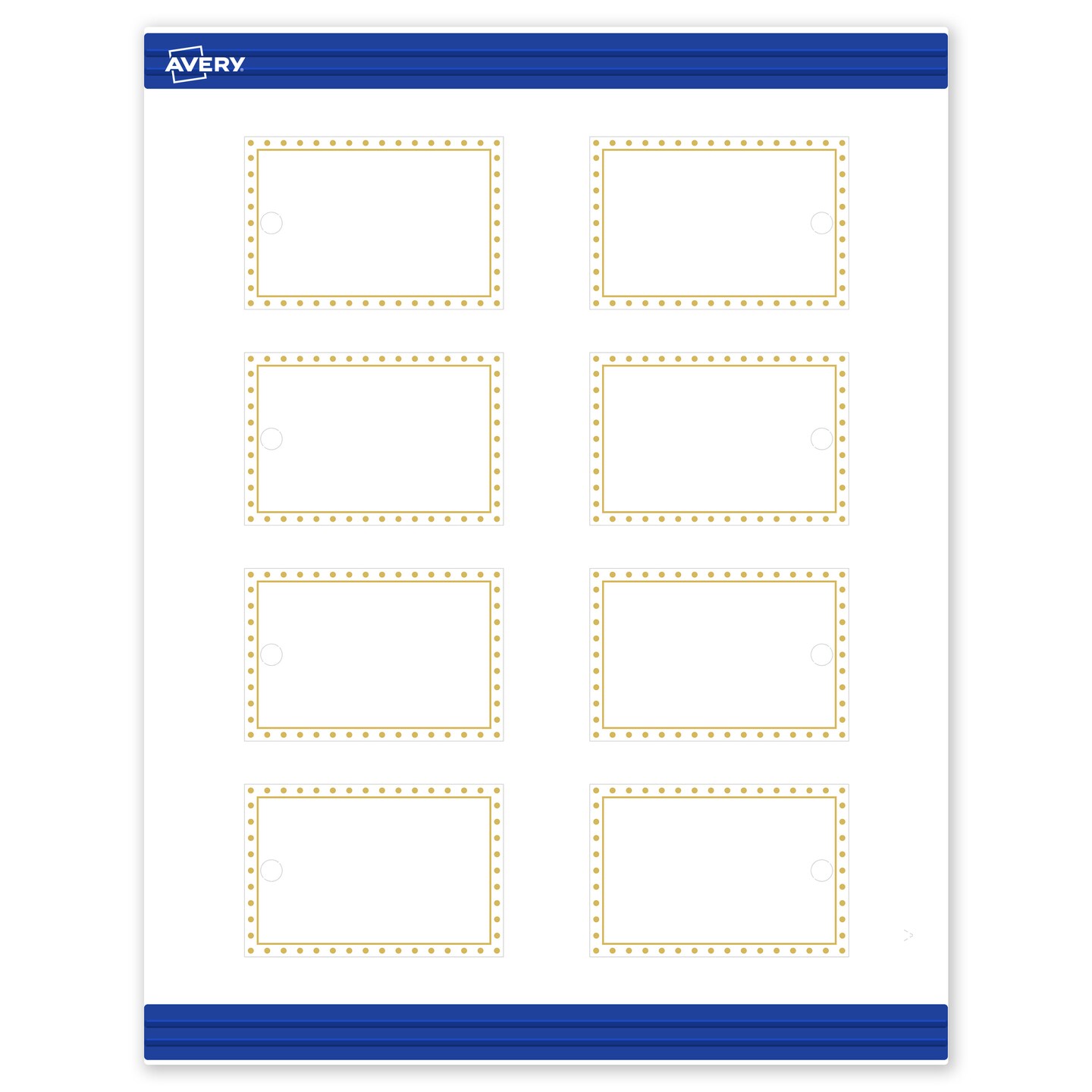 Avery Printable Rectangle Tags, Gold Border with Gold Dots, 2" x 3 ...