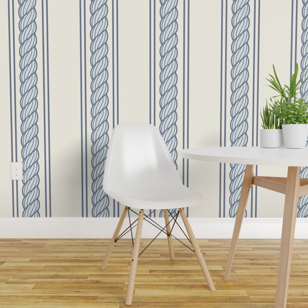 Coastal Preppy Stripe Grandmillennial Rope Nautical Beach Ocean House ...