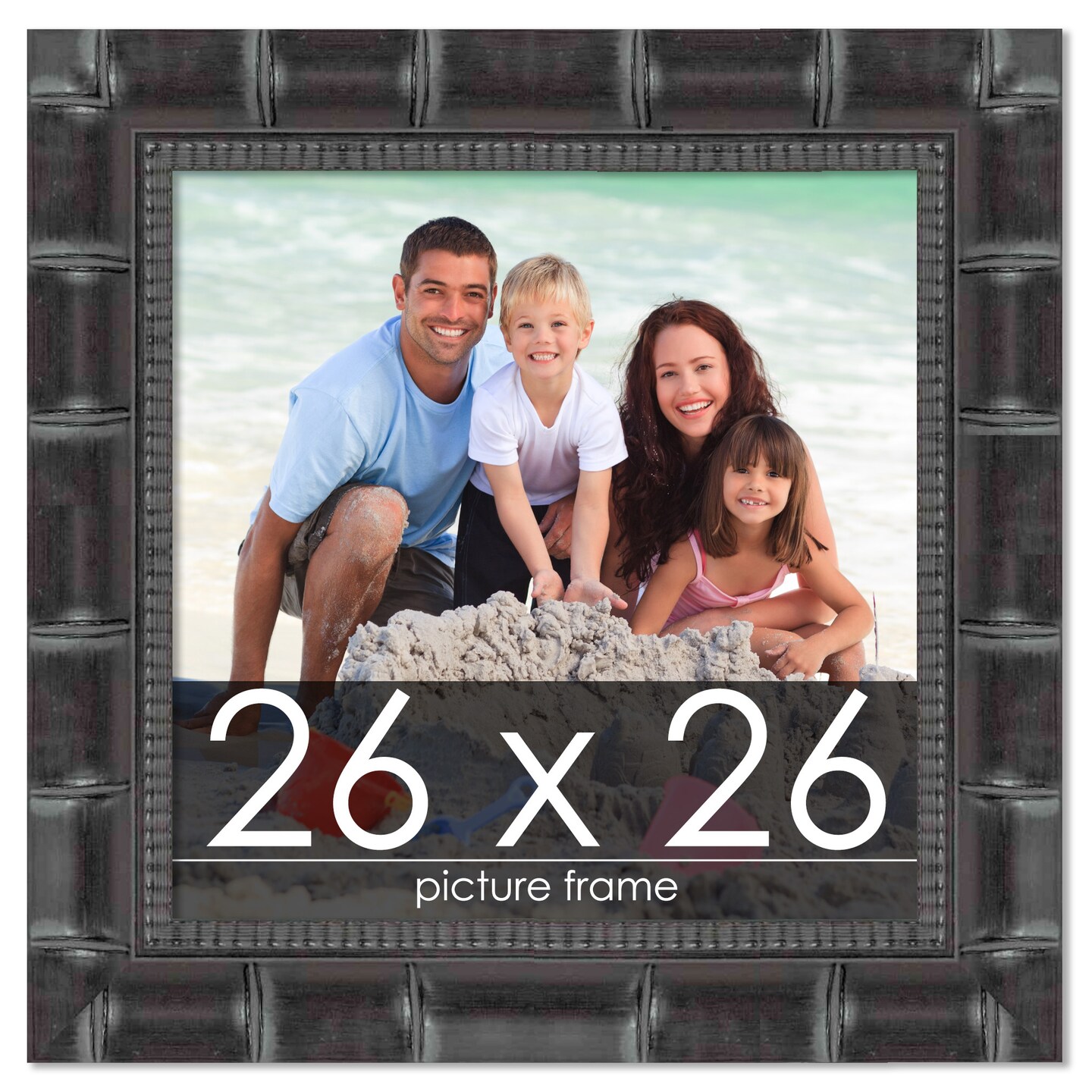 26x26 Wide Bamboo Picture Frame with UV-Resistant Acrylic & Acid Free ...