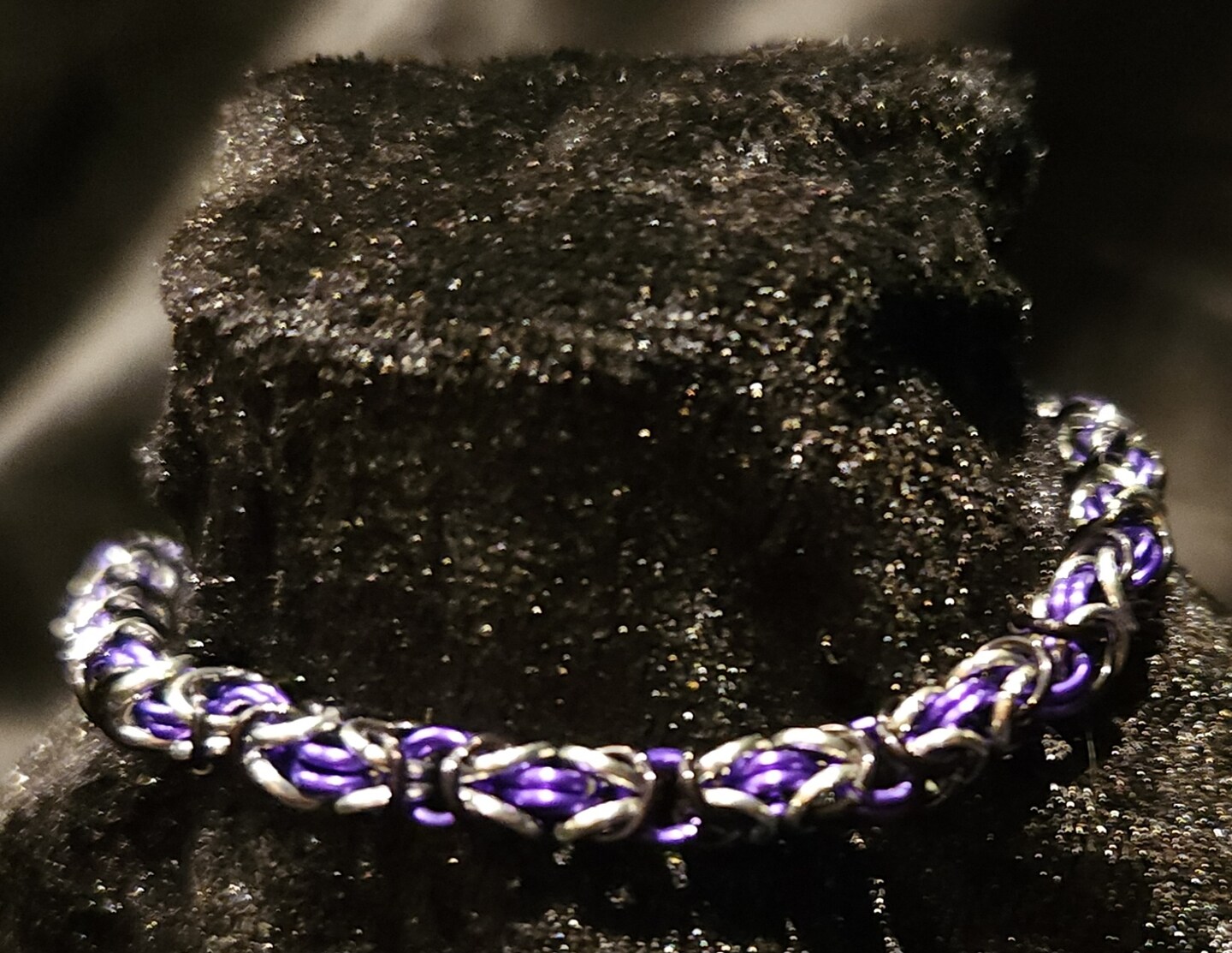 Purple and black chain mail bracelet (Byzantine Series) | MakerPlace by ...
