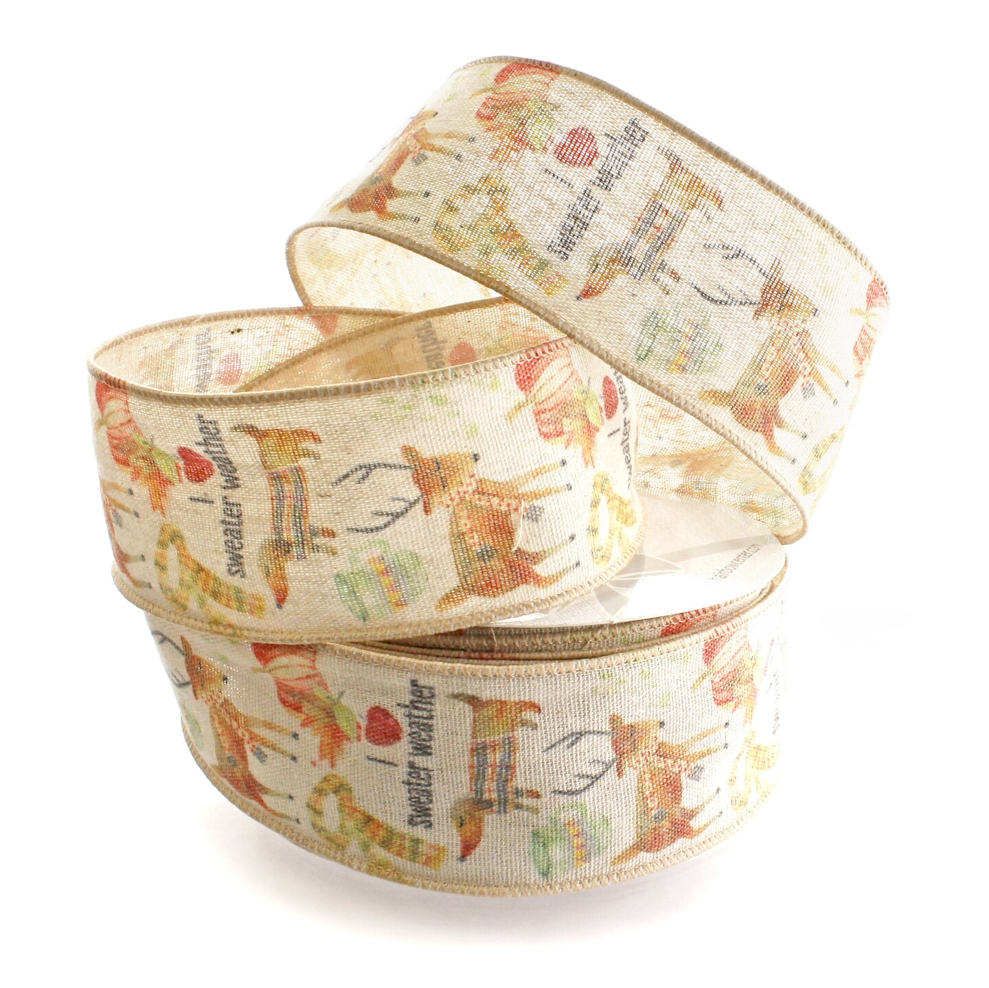 2.5" Sweater Weather Fall Burlap Wired Ribbon | Michaels