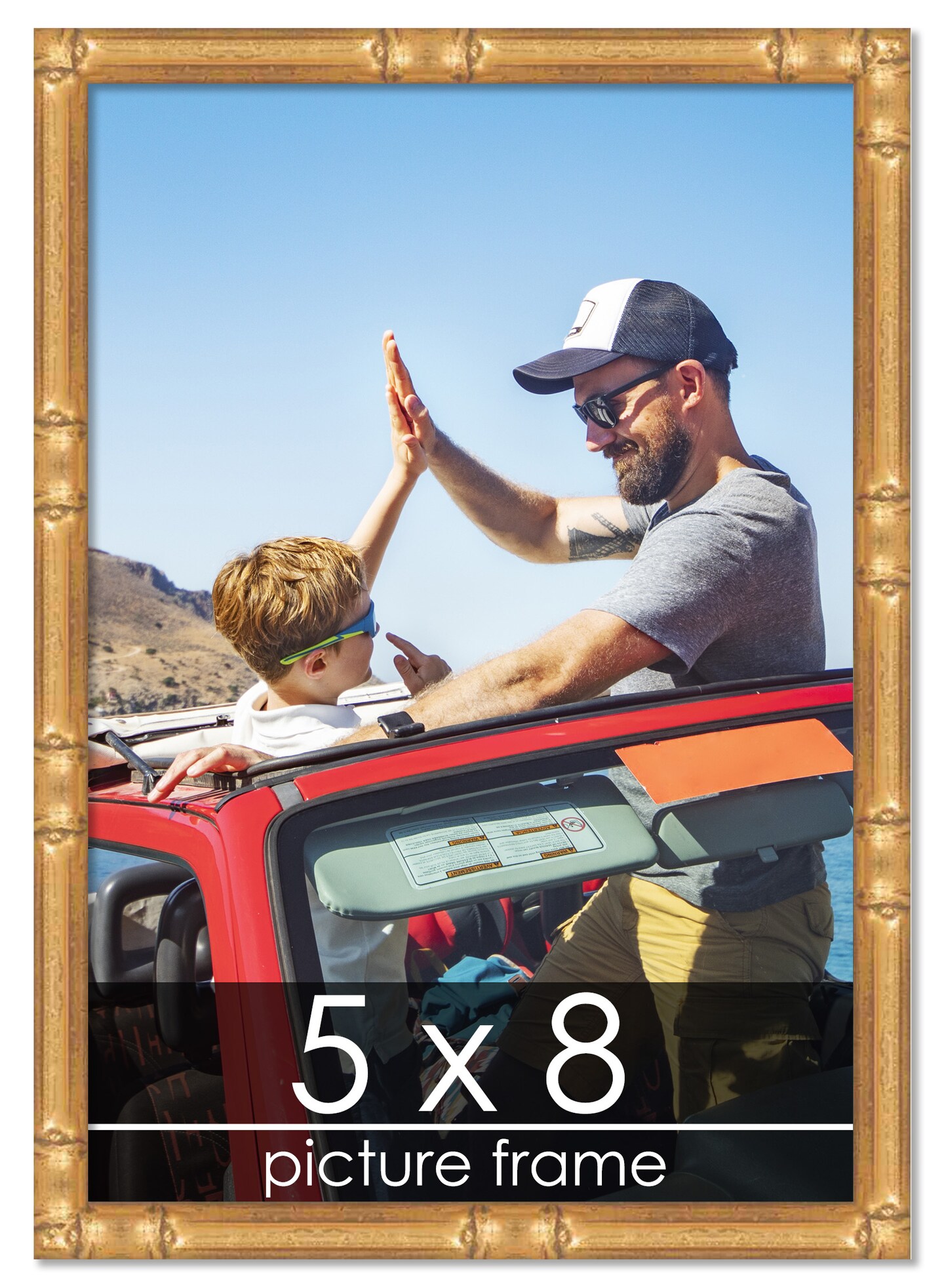 5x8 Thin Bamboo Picture Frame with UV-Resistant Acrylic & Acid Free ...