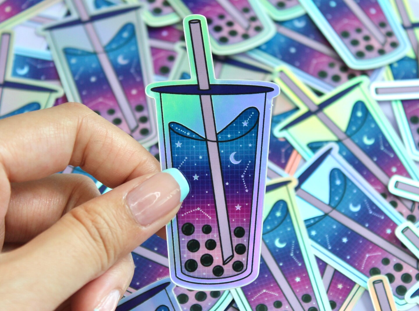 Boba Tea Sticker, Boba Sticker, Holographic Stickers, Boba Sticker Pack ...