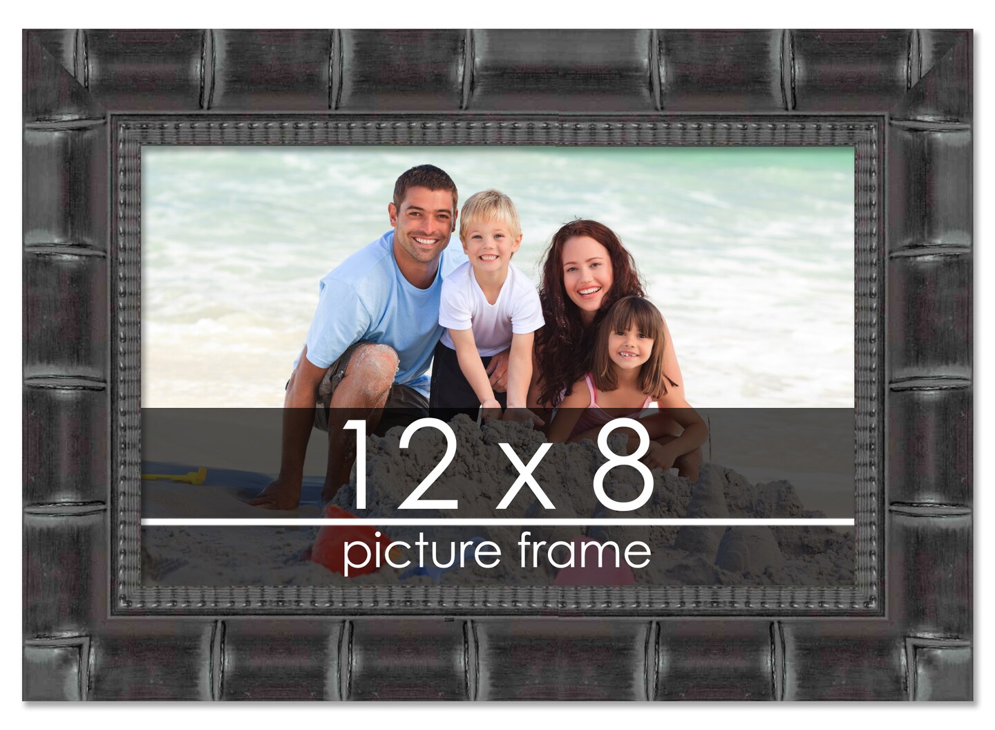 12x8 Wide Bamboo Picture Frame with UV-Resistant Acrylic & Acid Free ...