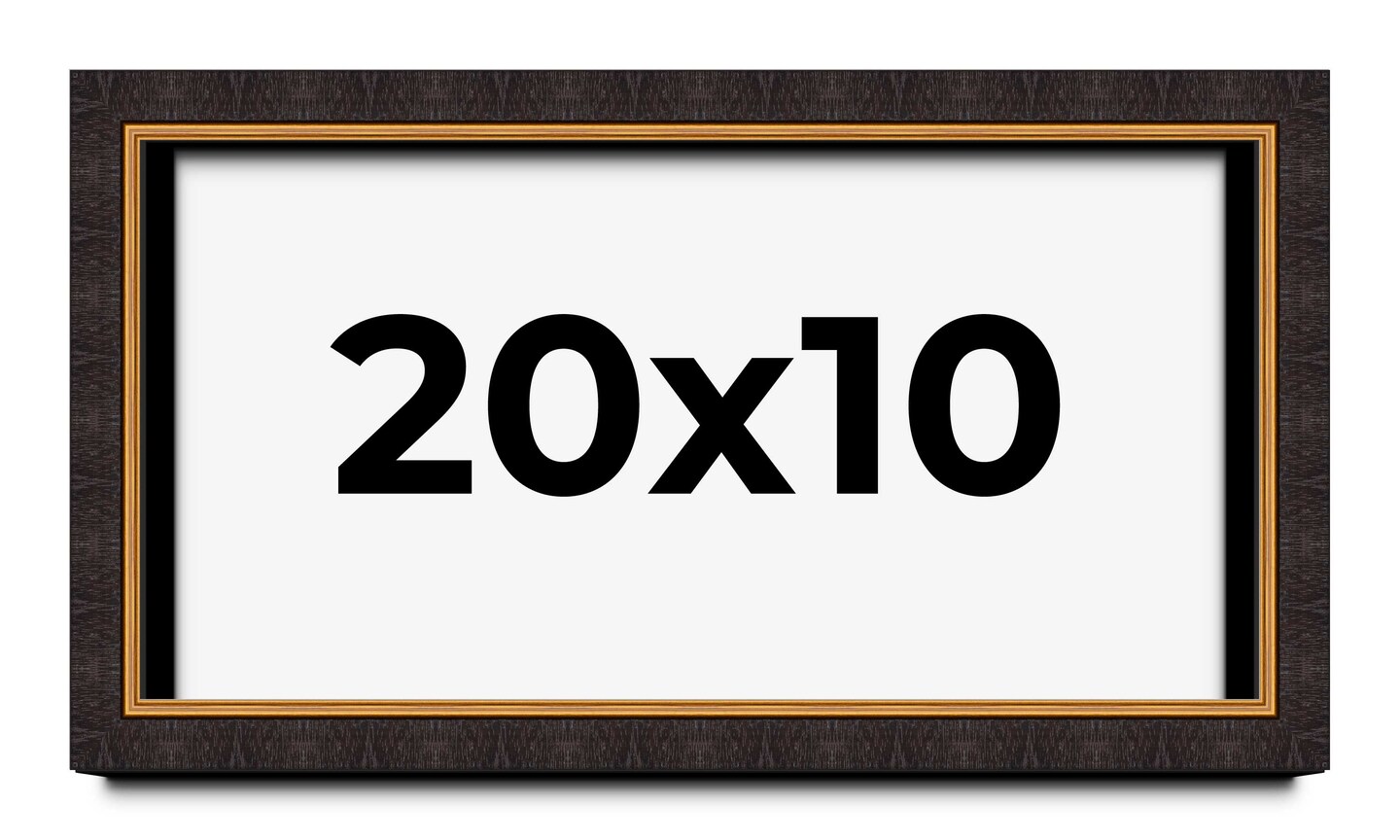 Panoramic Modern Shadow Box 1" Depth Brown Frame - UV Acrylic, Backing ...