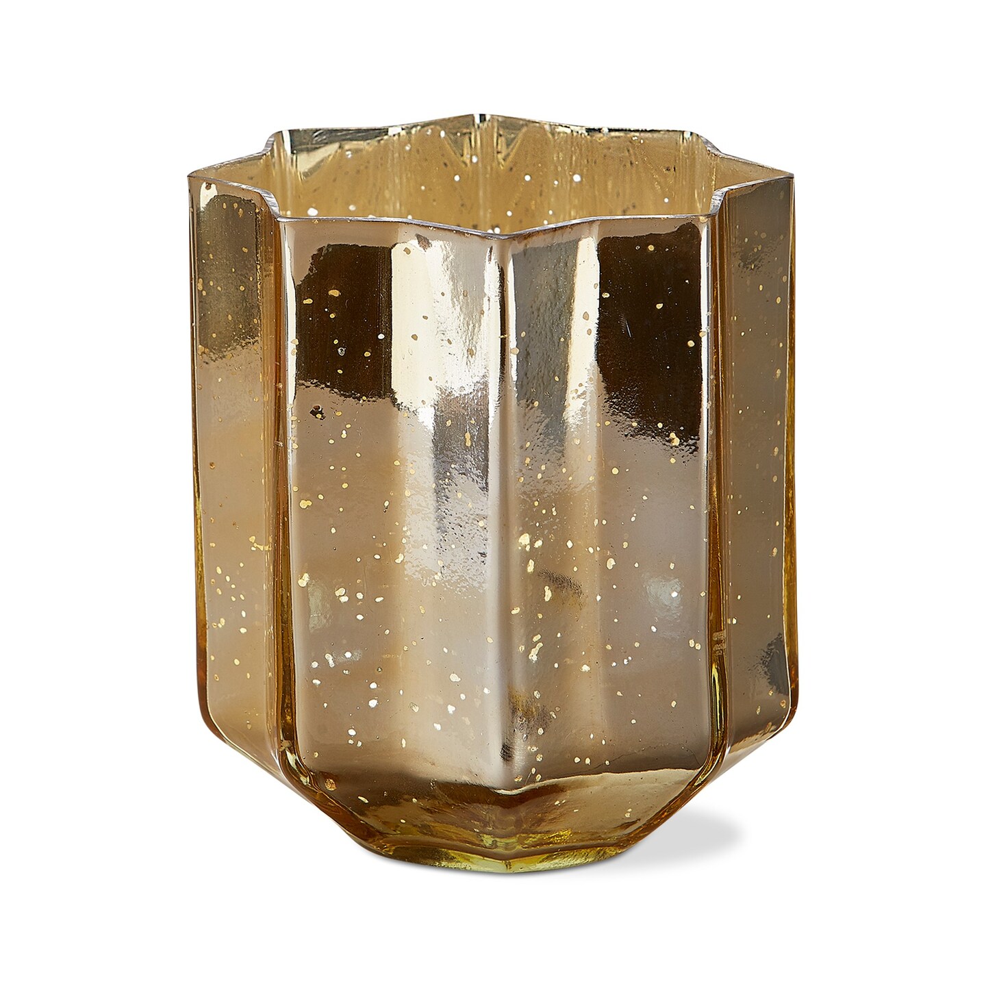 Christmas Gold Starlight Blown Glass Tealight Votive Candle Holder ...