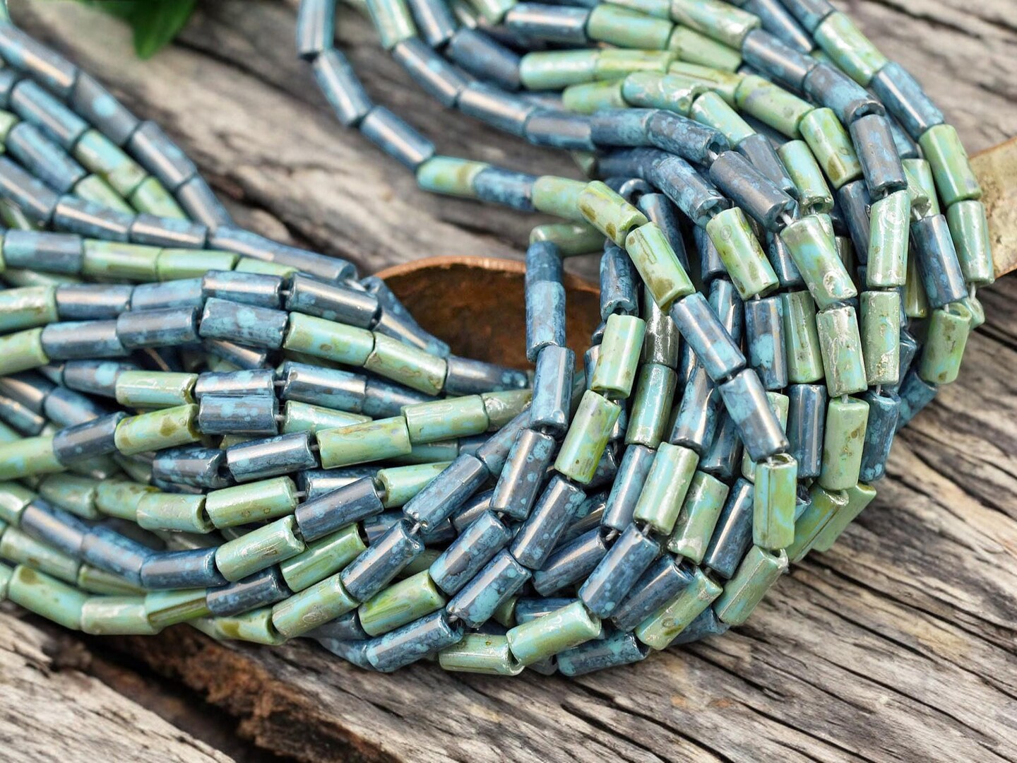 9x4mm Aged Mixed Turquoise Picasso Bugle Bead Mix | Michaels