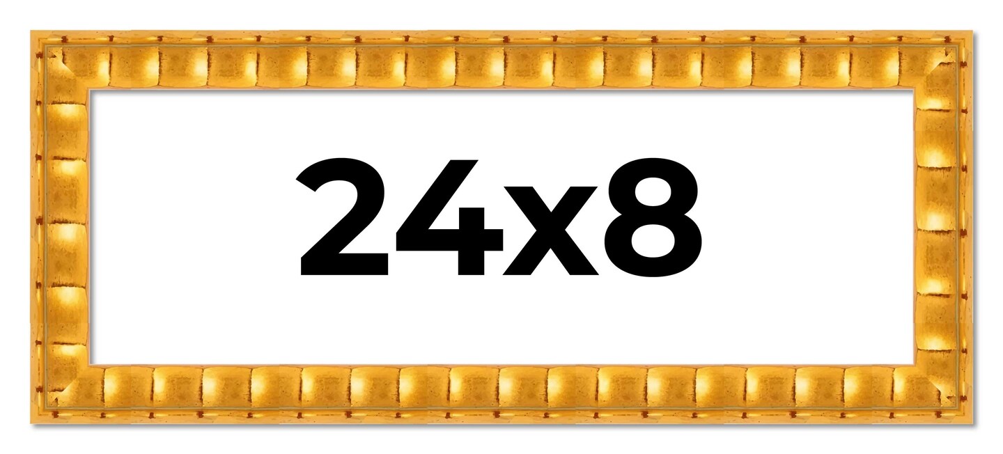 24x8 Bamboo Picture Frame with UV-Resistant Acrylic & Acid Free Backing ...