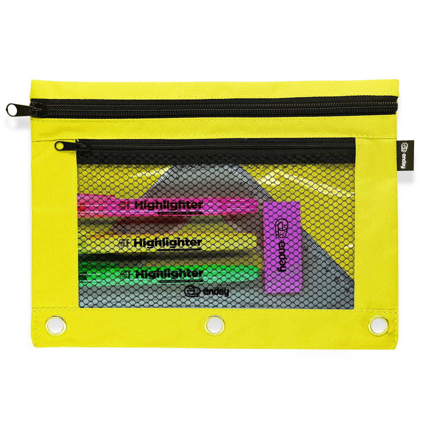 Enday Double Zipper 3-Ring Pencil Pouch With Mesh Window | Michaels