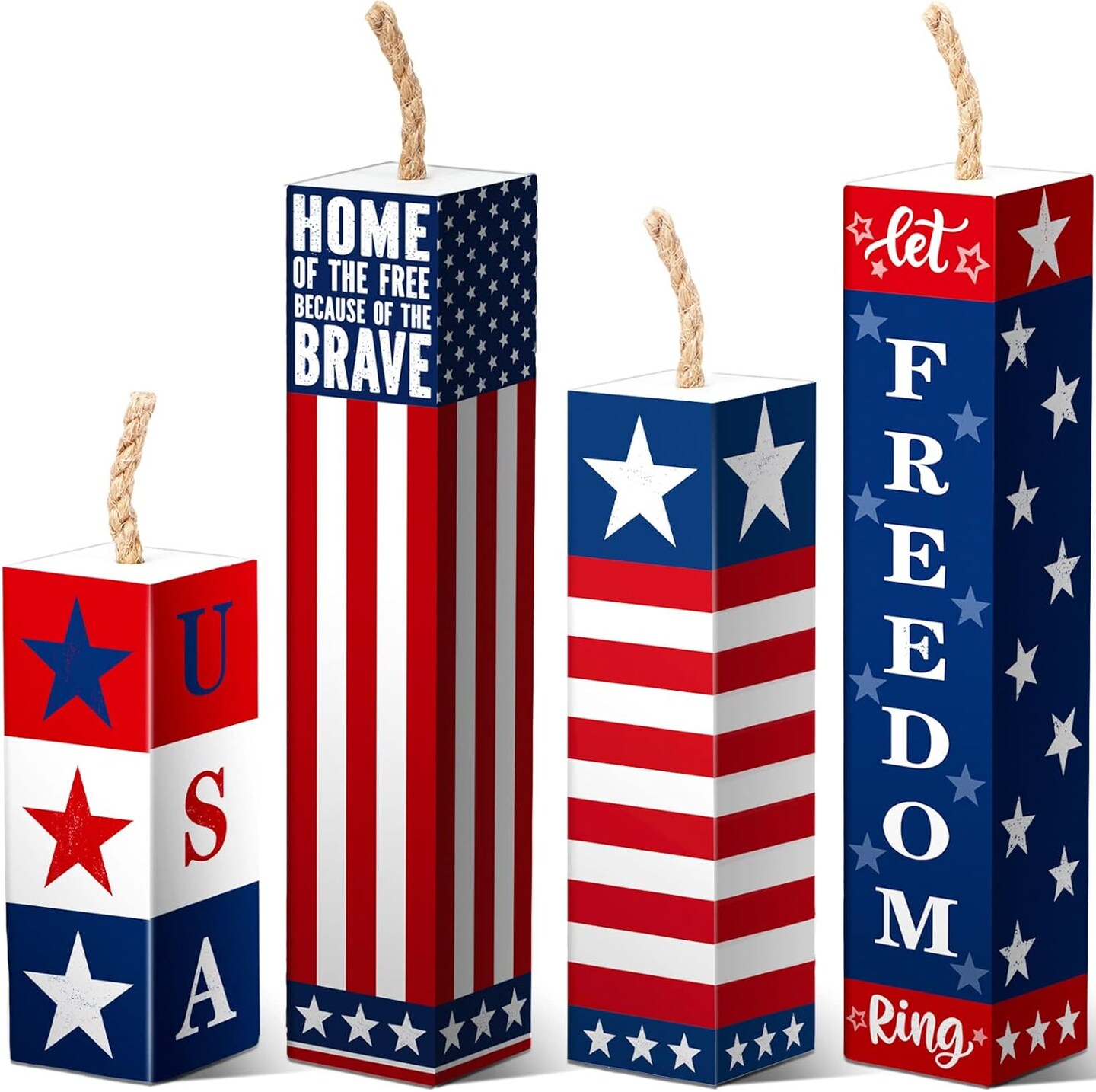 4 Pieces 4th of July Table Decorations Patriotic Fireworks Centerpiece ...