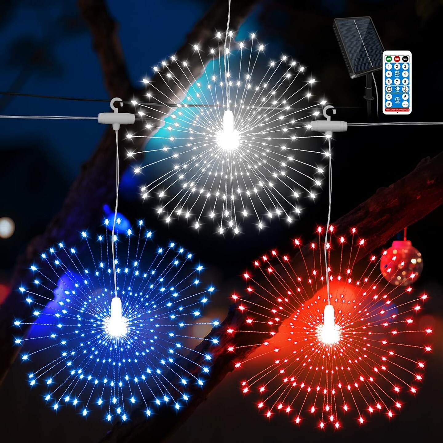 4th of July Decorations Solar Firework Lights | Michaels