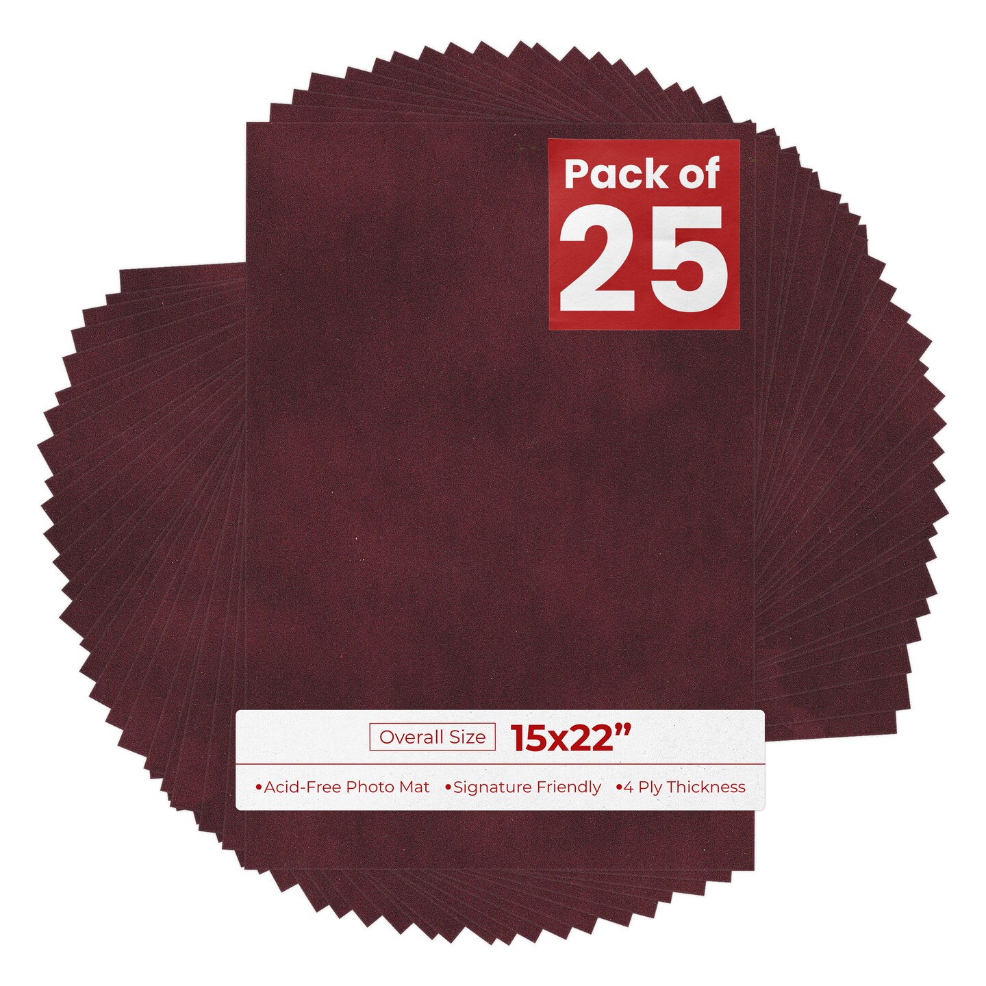 Dark Red Suede 15x22 Uncut Mat Board - Blank Sheets, No Opening, Color ...