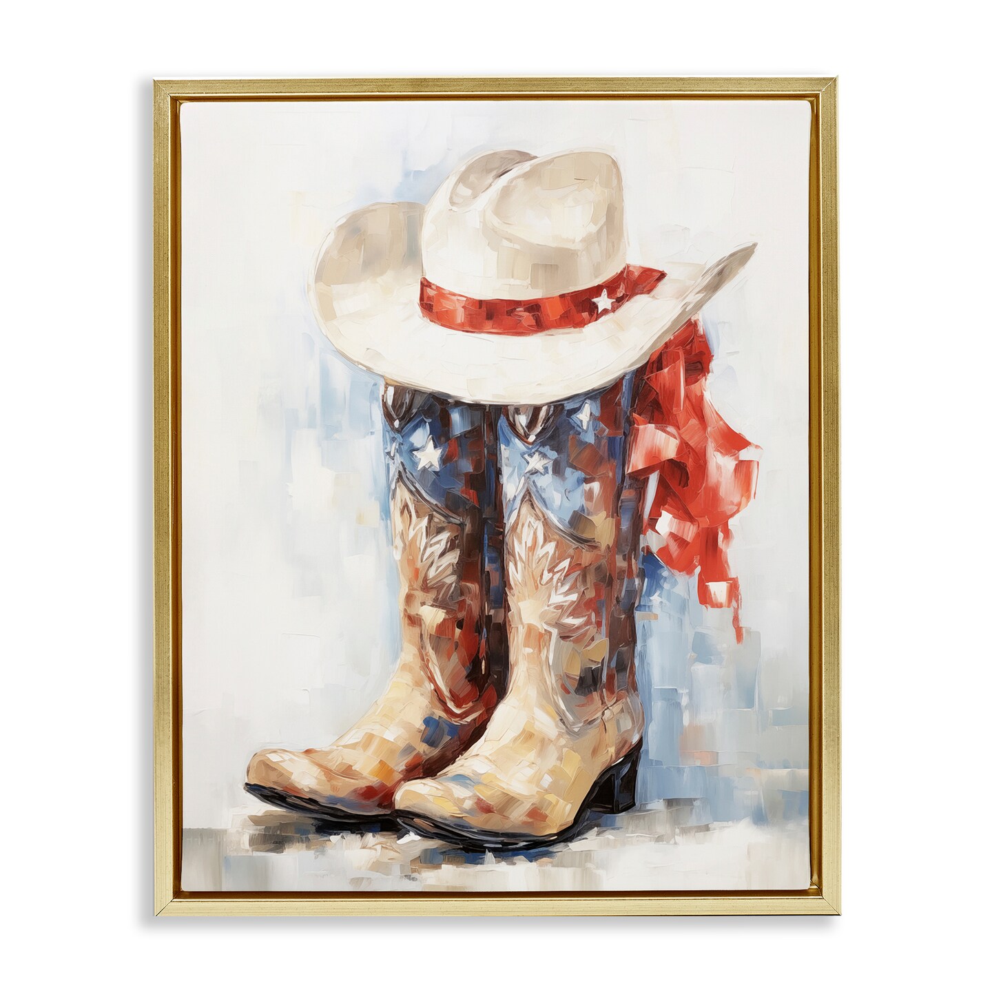 Stupell Industries Patriotic Cowboy Boots Floating Frame By Arlington ...