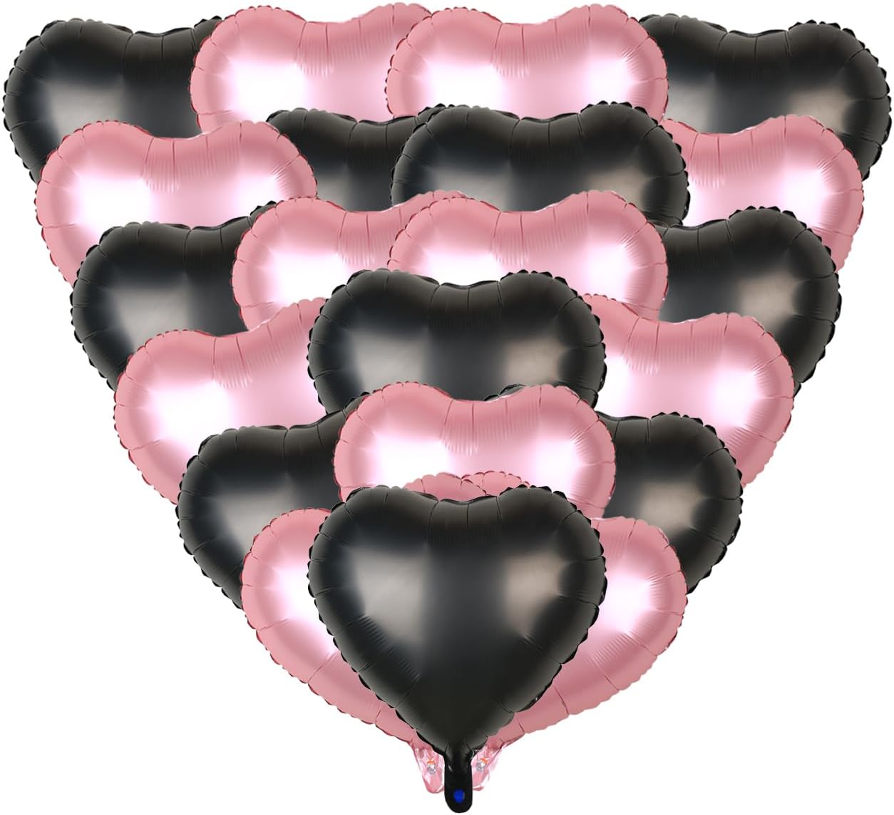 18Pcs Black Pink Heart Balloons Foil Helium Balloon(Black and Pink ...