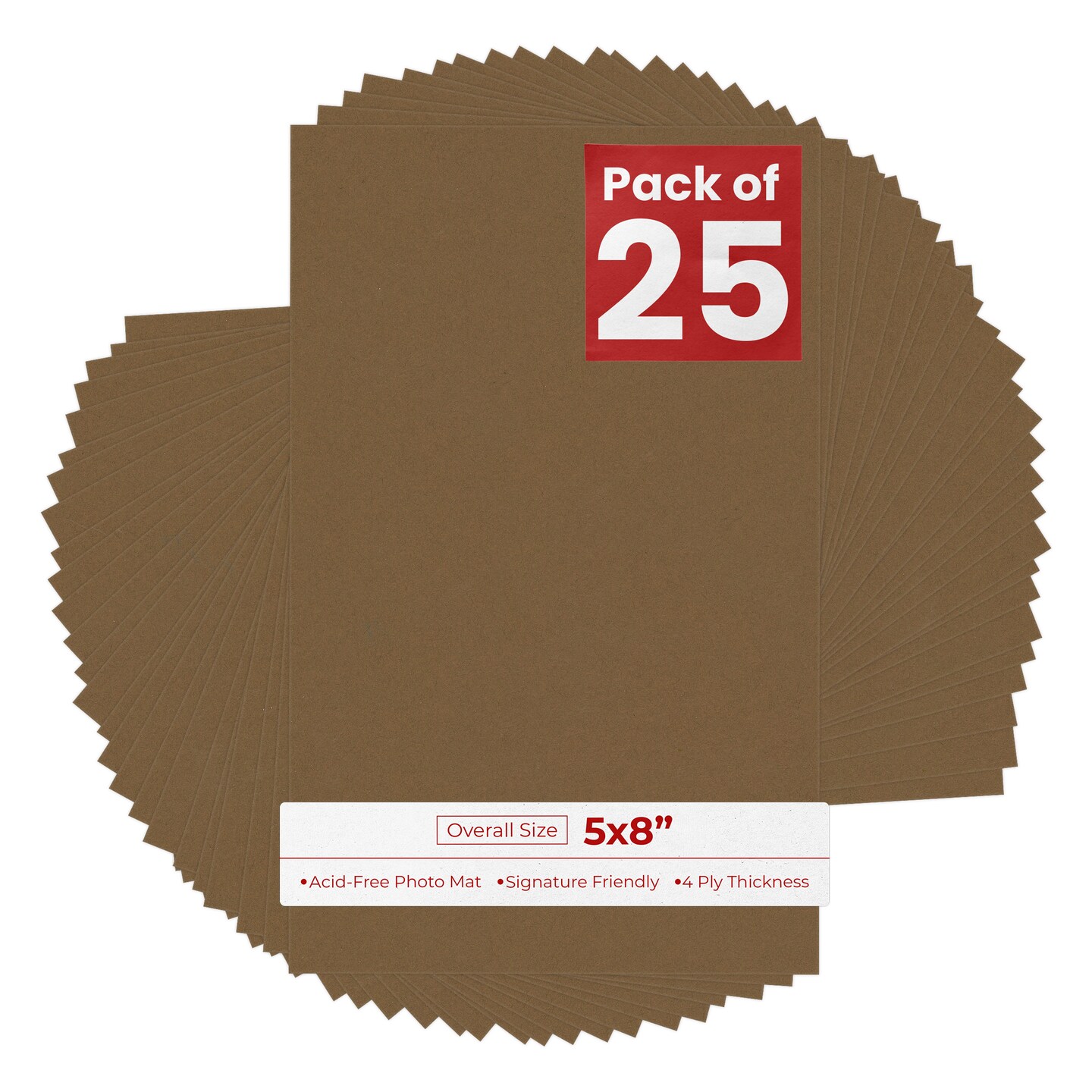 Aged Oak Brown 5x8 Uncut Mat Board - Blank Sheets, No Opening, Color ...