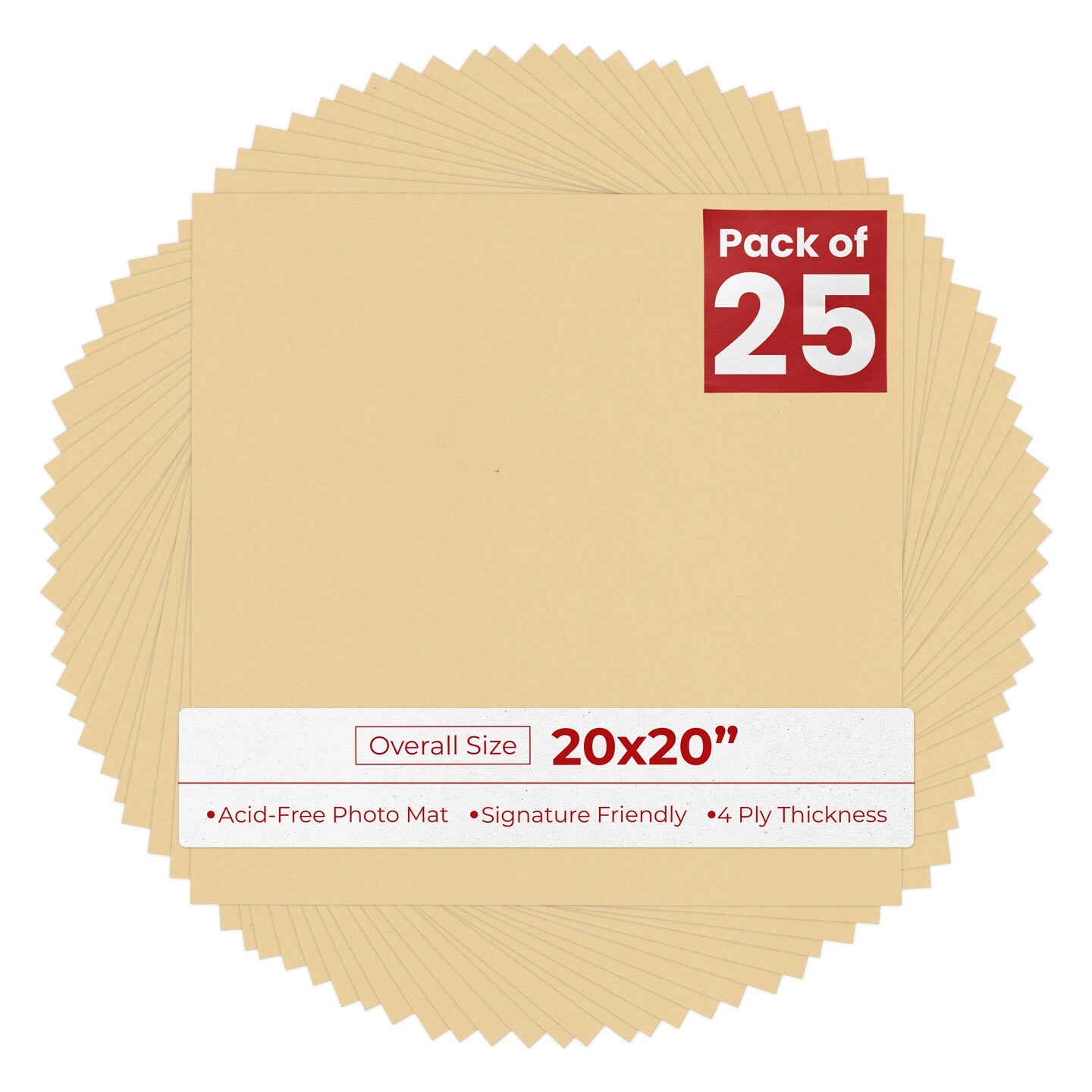 Beige 20x20 Uncut Mat Board - Blank Sheet, No Opening, Color: Brown ...