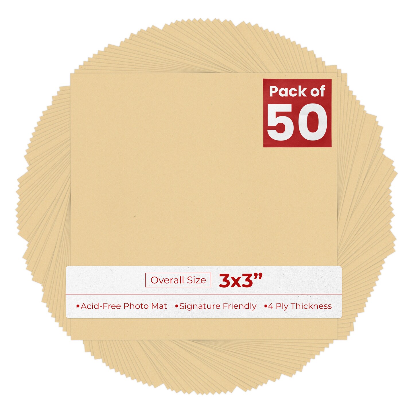 Beige 3x3 Inch Uncut Mat Board - Blank Sheets, No Opening, Color: Brown ...