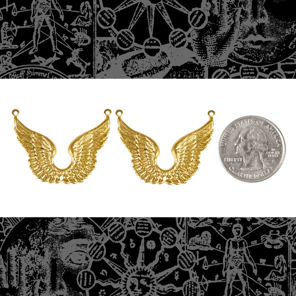 Raw Brass Large Double Wing Connectors - Set of Two - B-3C35 | Michaels