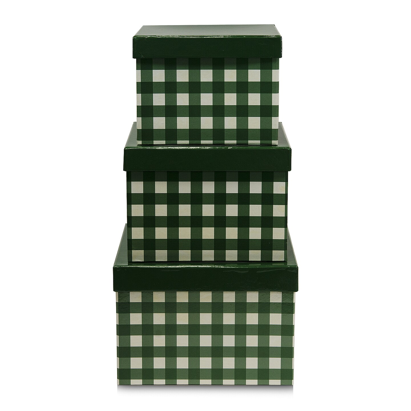 Square Plaid Box - Green / 3 pc. Set | Michaels