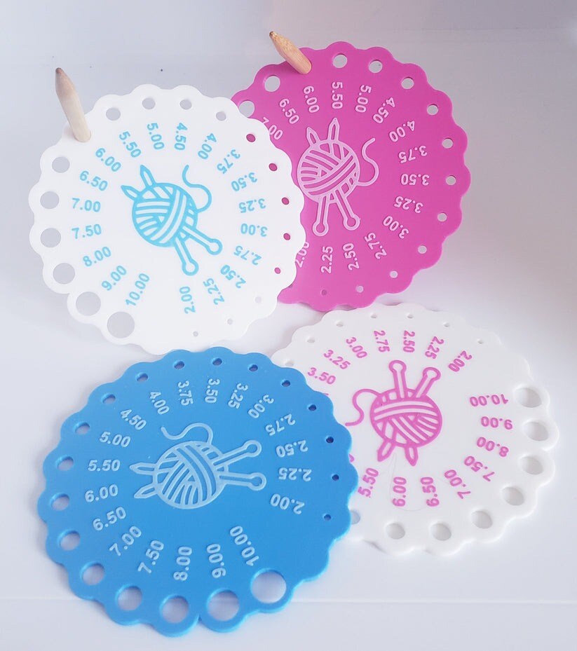 Knitting Needle Gauge - Size Chart - Knitting Tool Notion - US UK ...