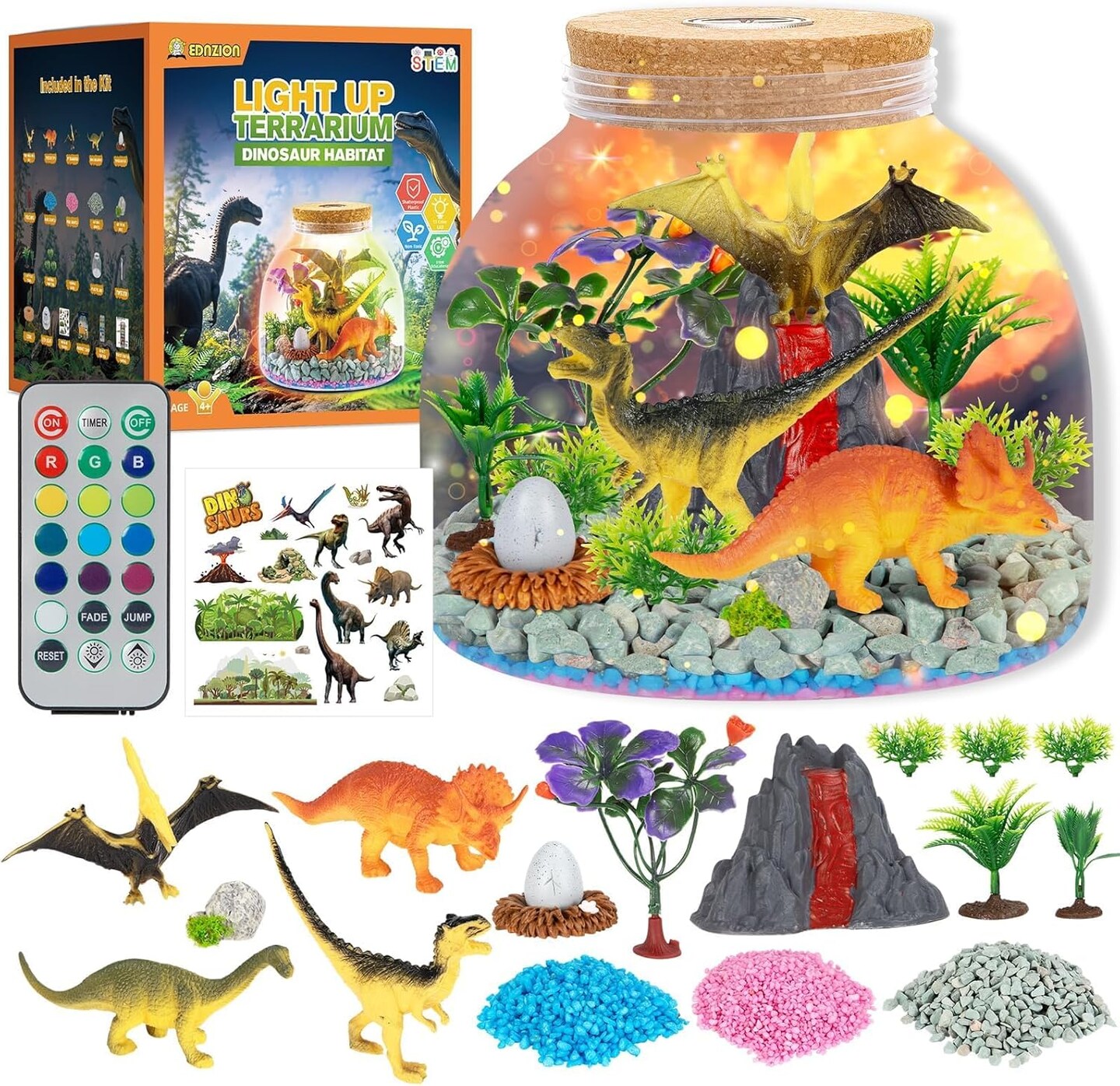 Light Up Terrarium Kit for Kids — Build a Prehistoric Dinosaur Habitat ...
