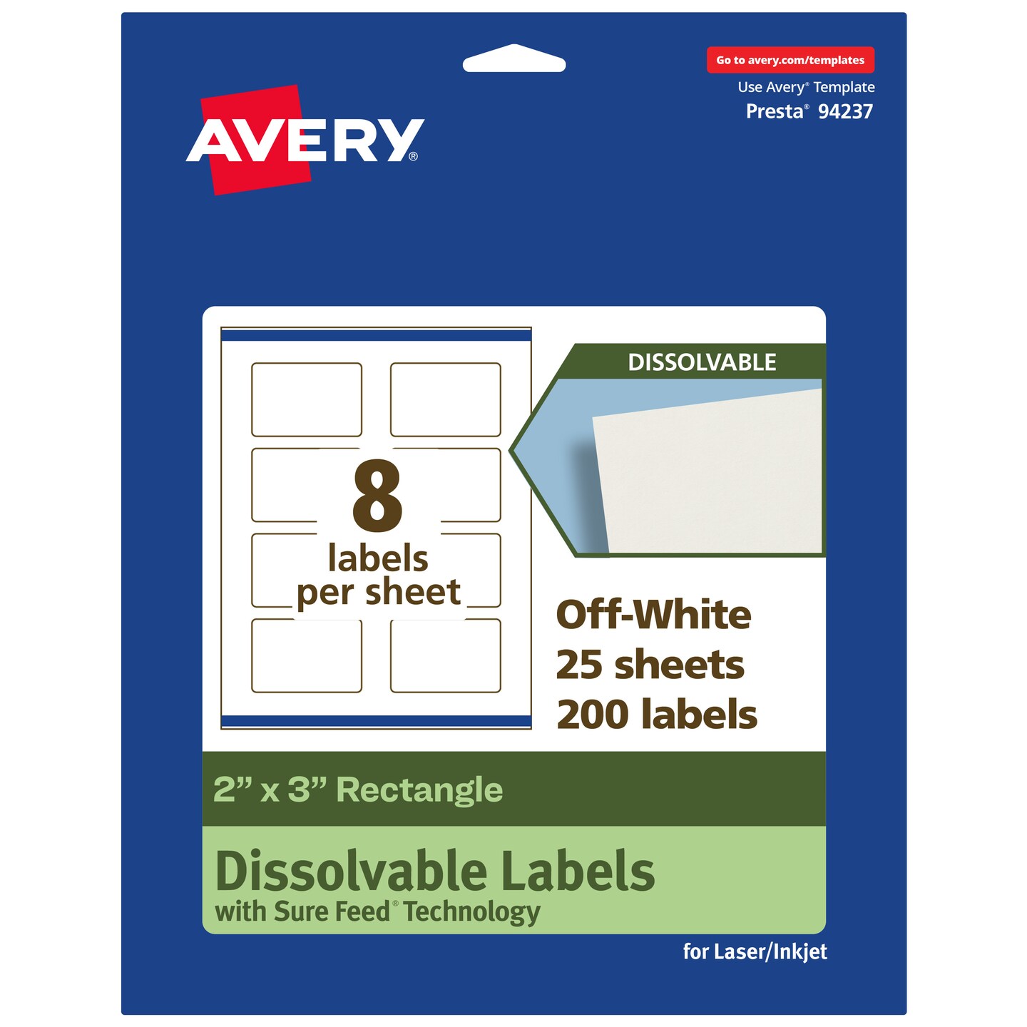 Avery Dissolvable Labels, 2" x 3" Rectangle | Michaels